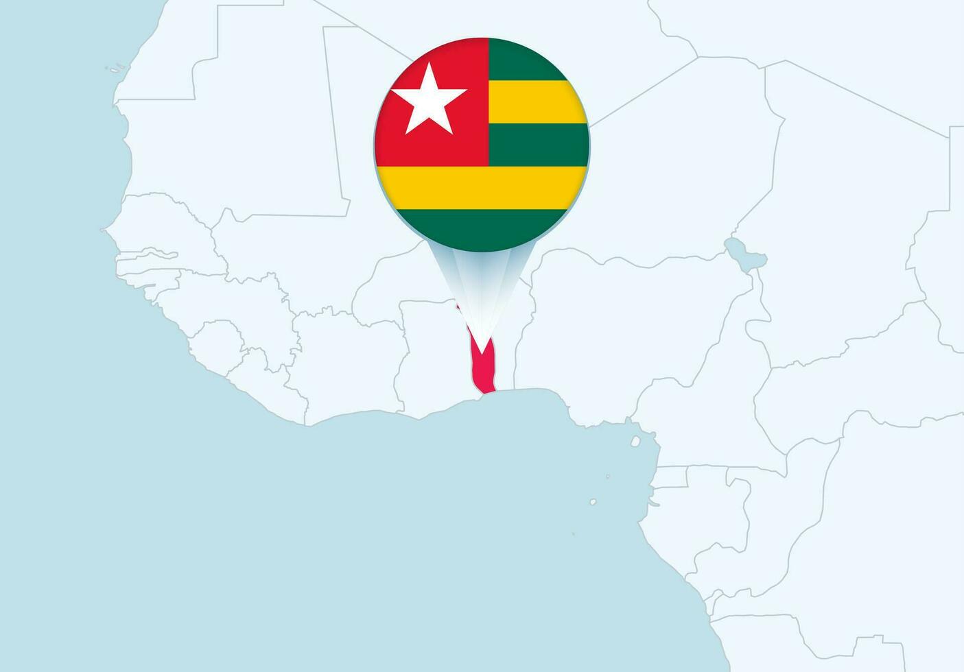 Africa With Selected Togo Map And Togo Flag Icon 27988135 Vector Art