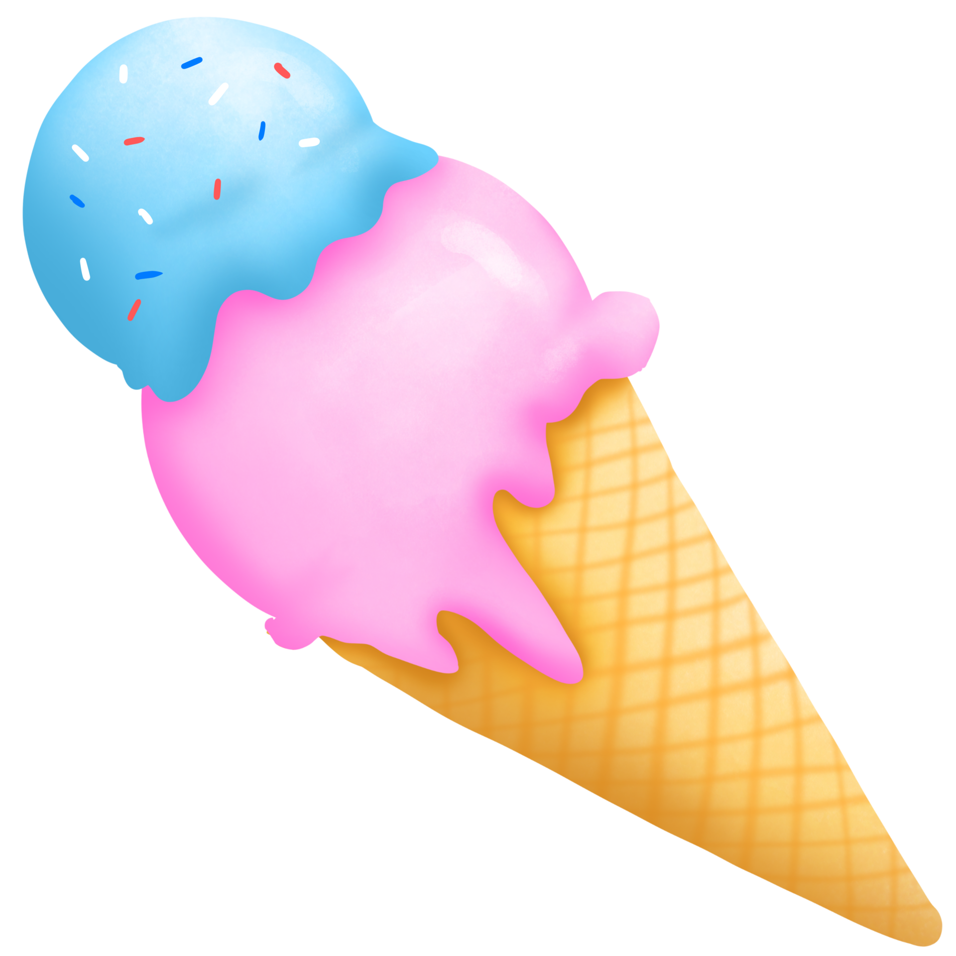 The Blue And Pink Ice Cream Cone 27990735 Png