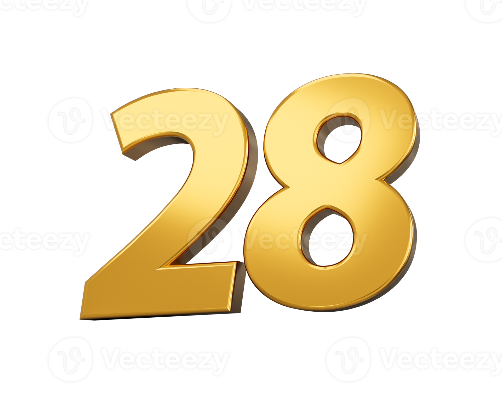 Gold number 28 Twenty eight shiny 3d number 28 made of gold 3d ...