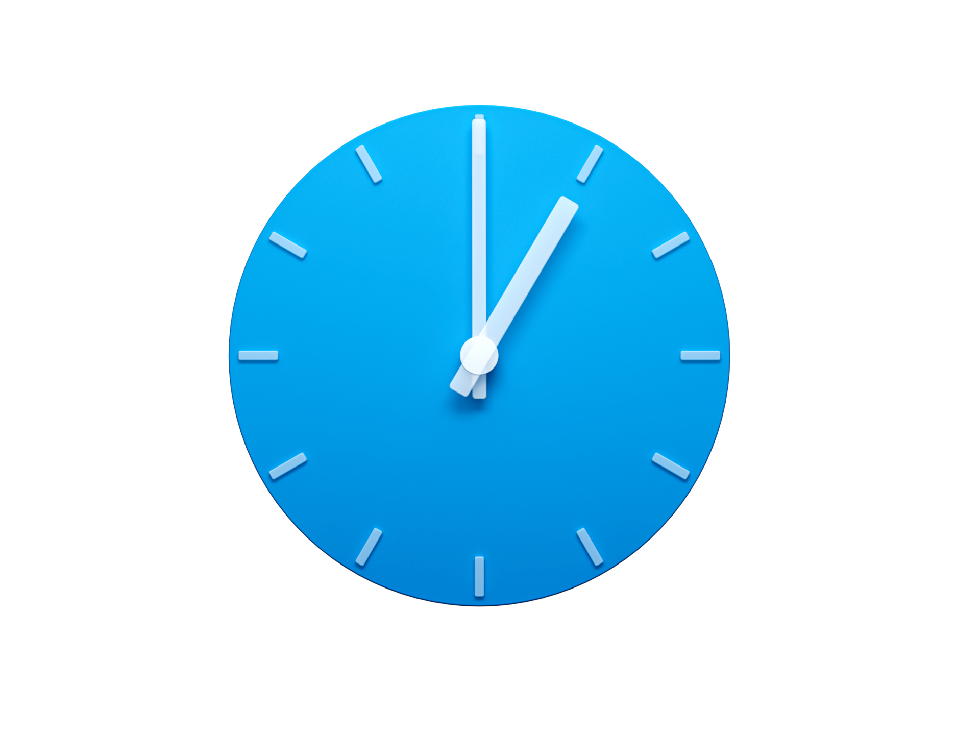 Blue Wall Clock With Shadow 3d Illustration 1 O clock 27992660 PNG