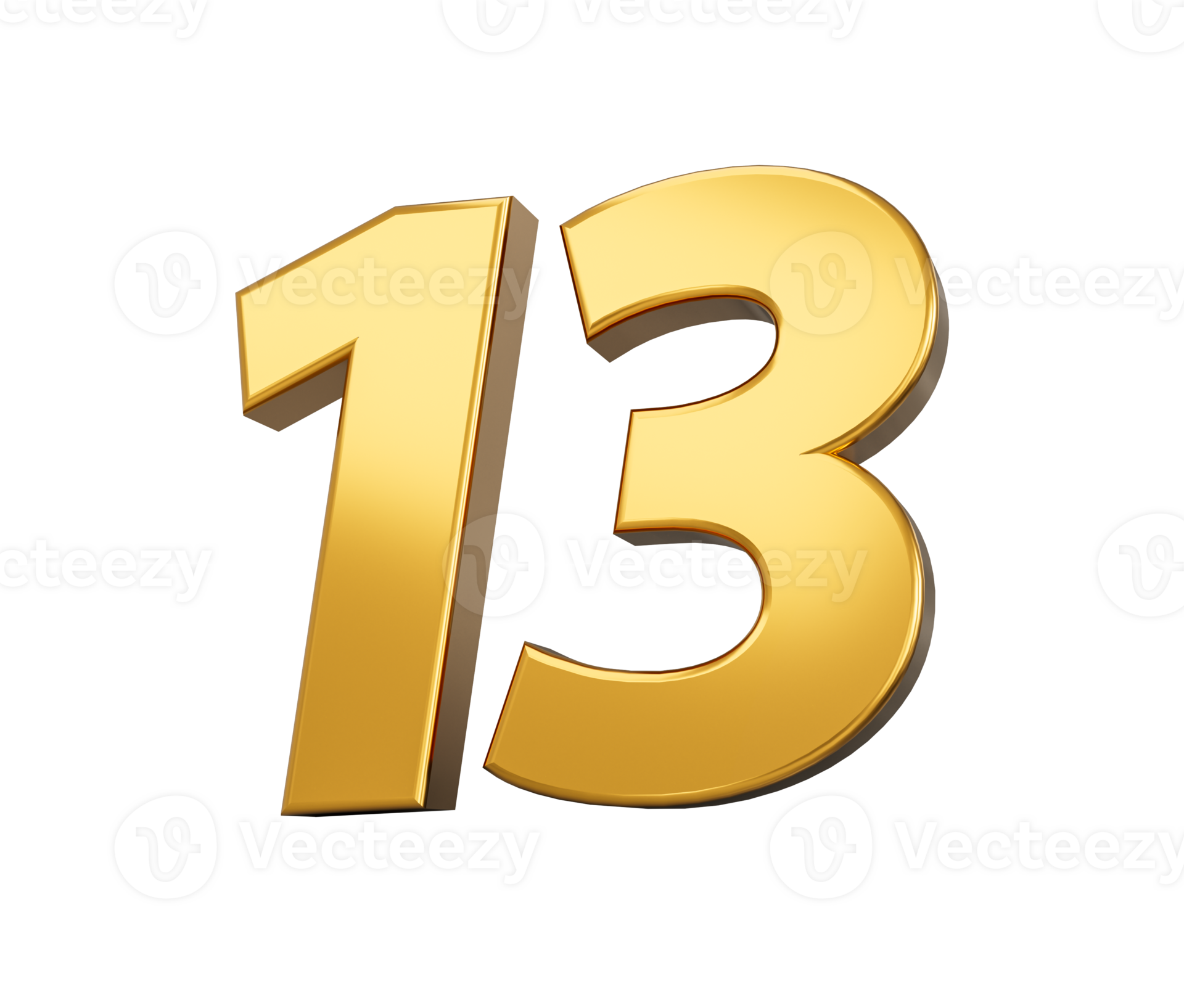 Gold number 13 thirteen shiny 3d number 13 made of gold 3d illustration 27992663 PNG