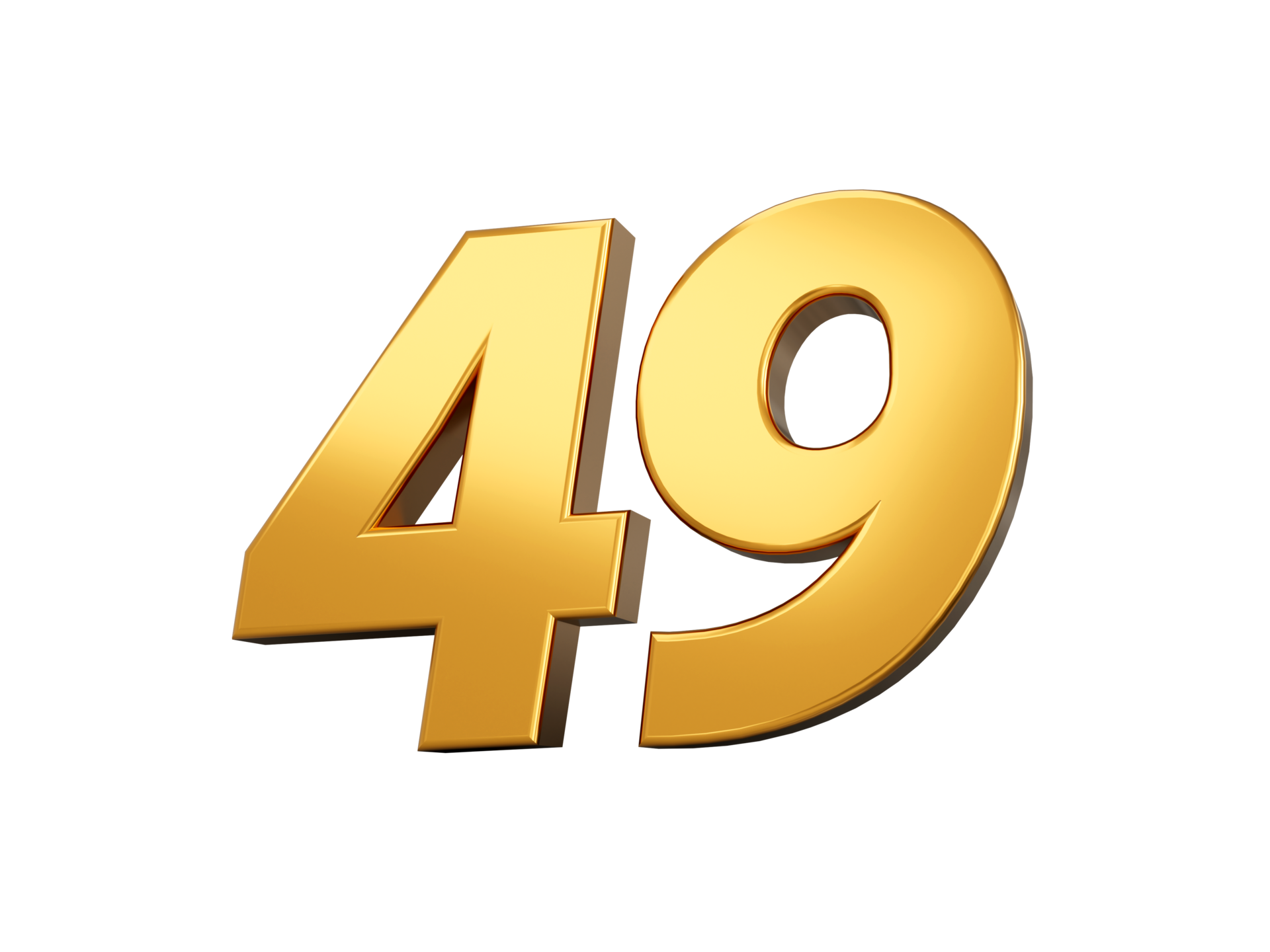 Gold number 49 Forty nine shiny 3d number 49 made of gold 3d illustration 27992674 PNG