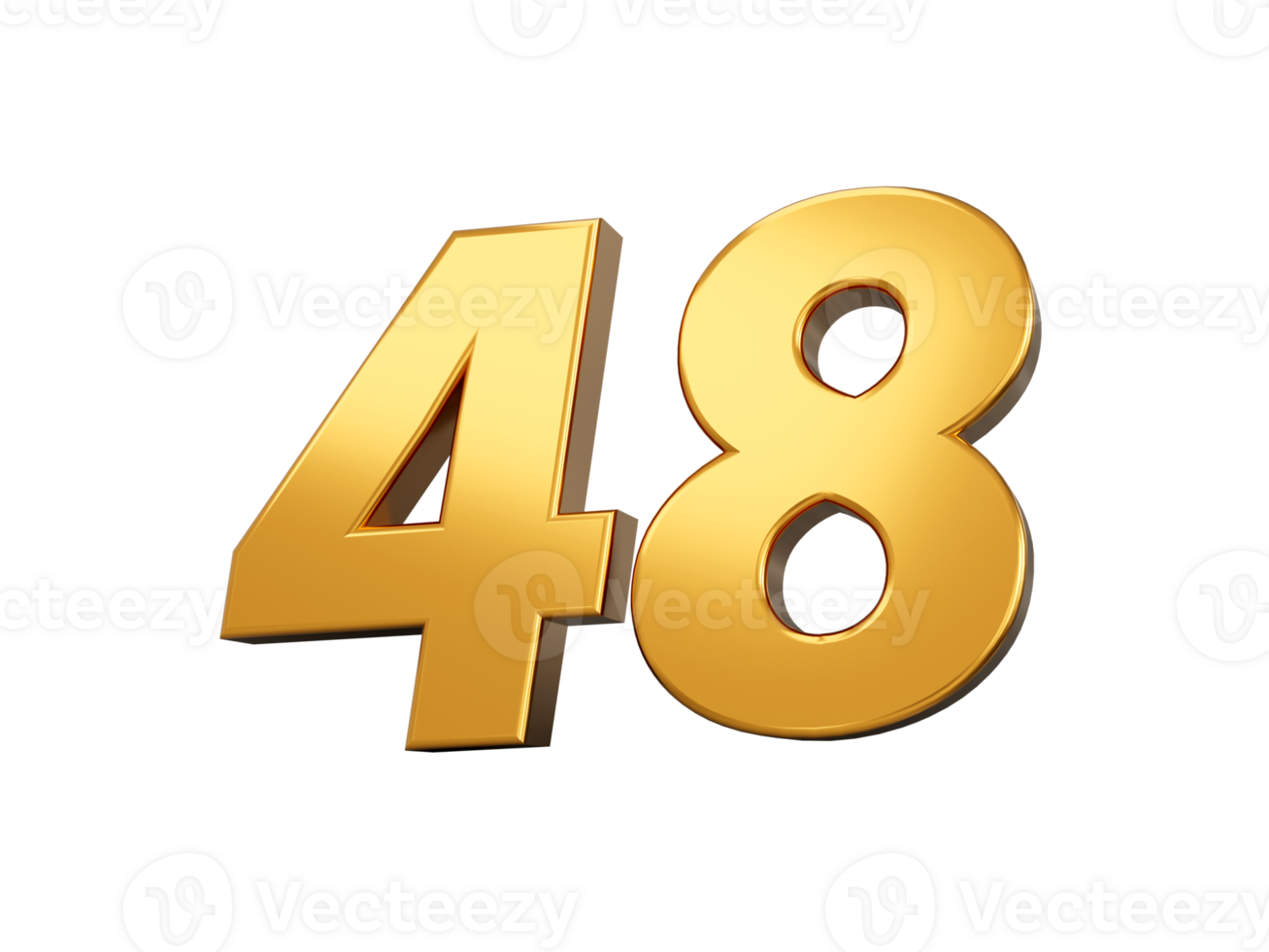 Gold number 48 Forty eight shiny 3d number 48 made of gold 3d illustration 27992682 PNG