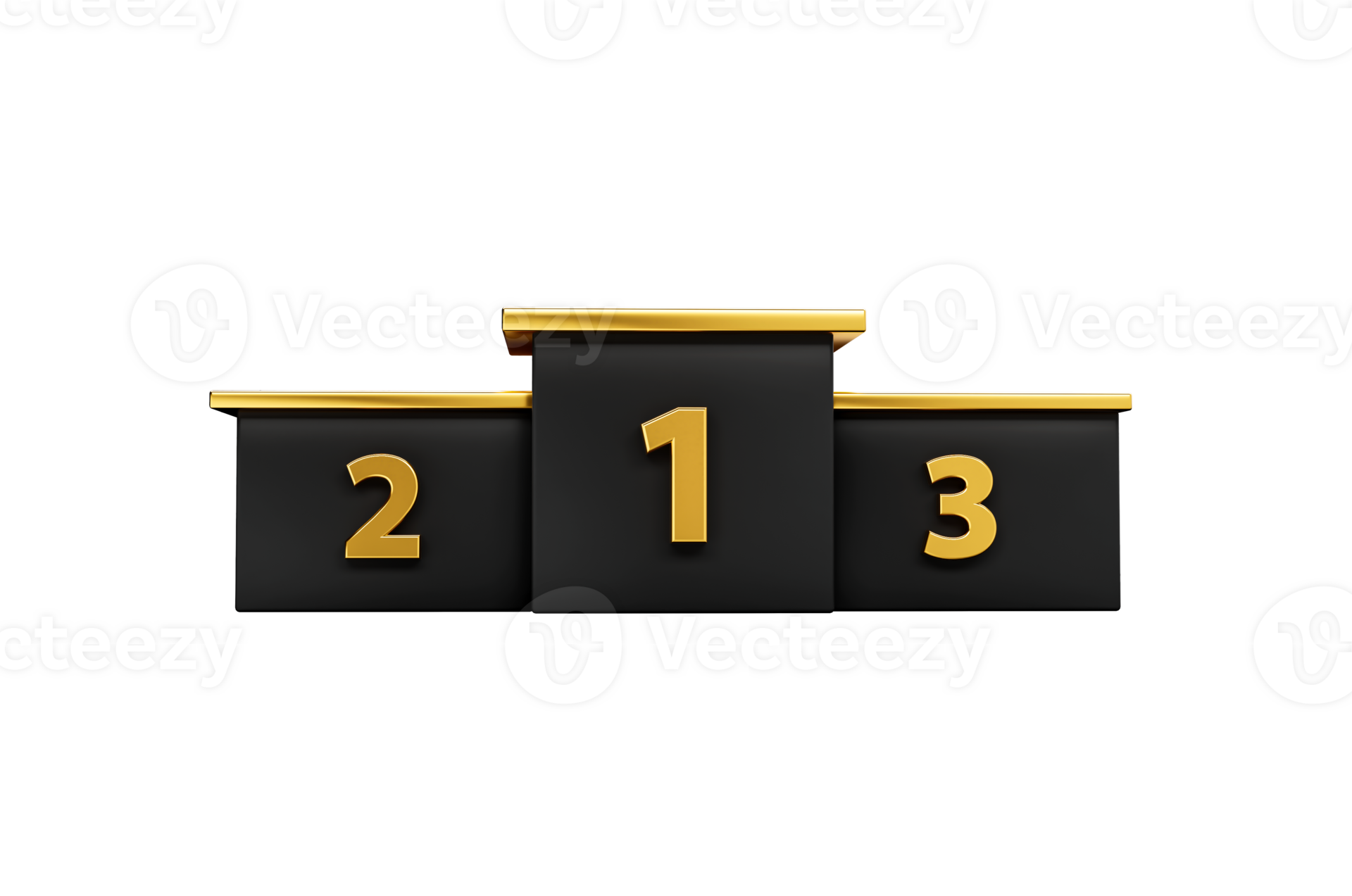 Winners podium 1 2 3 Gold podium on dark abstract look empty space Platform 3d illustration ...