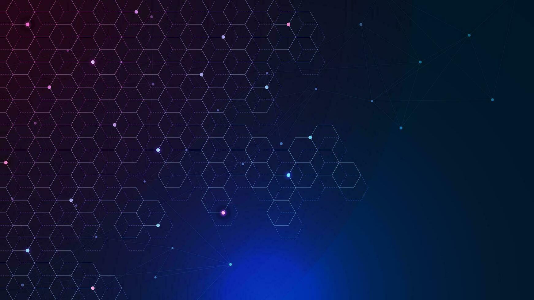 Abstract Hexagons Patter With Connecting Dots And Lines Digital Big Data Visualization Network