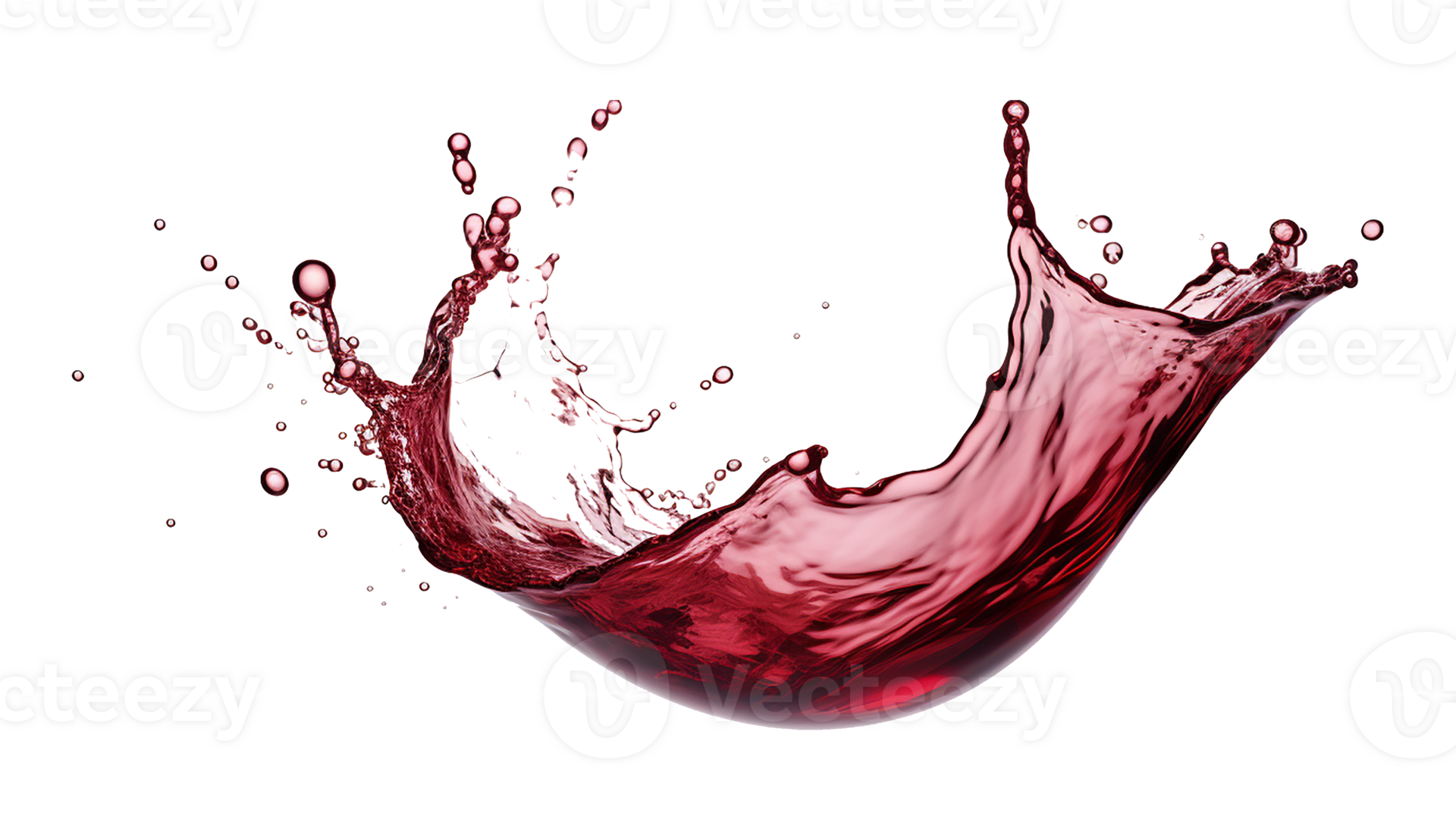 red water, wine splash, liquid wave with splatter, isolated on white background. Generative AI ...