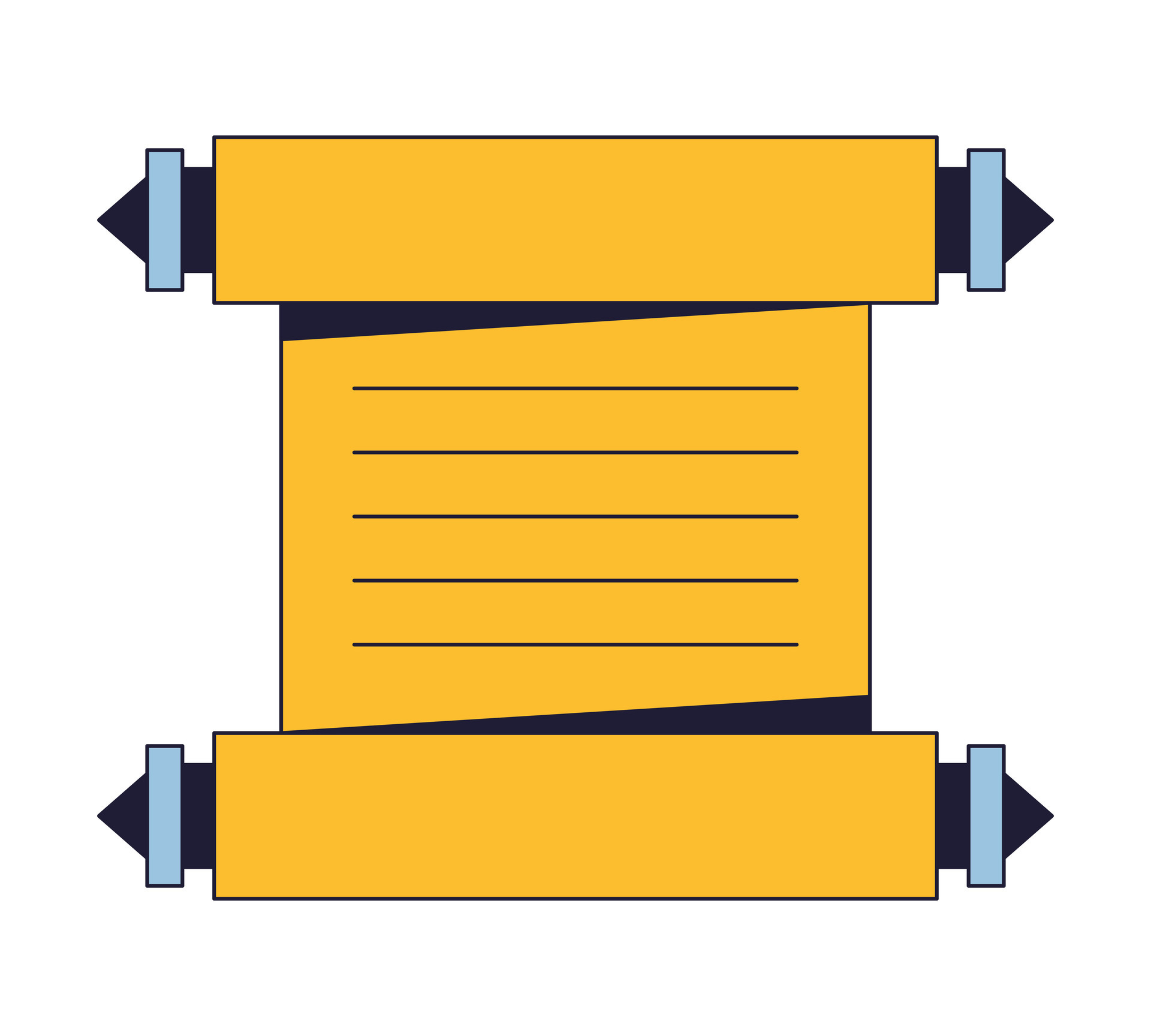 Ancient Manuscript Flat Line Color Isolated Vector Object Message On