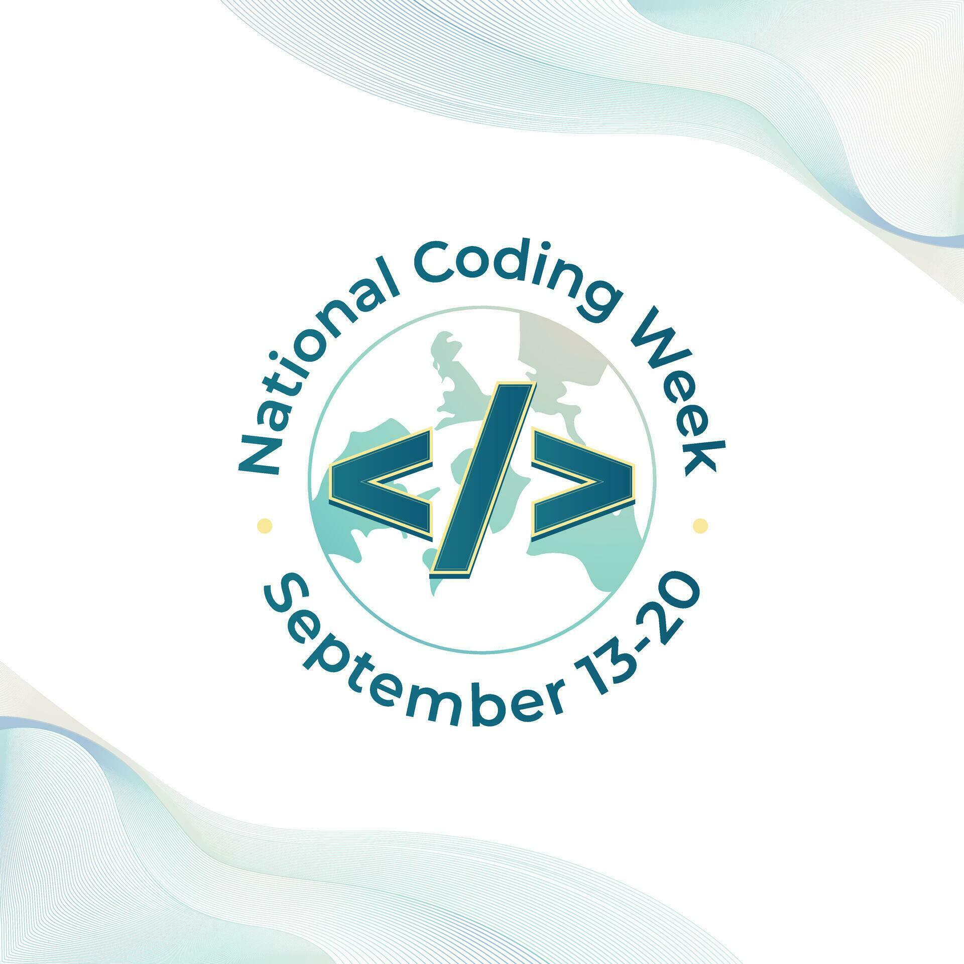 national coding week design template good for celebration. coding symbol vector illustration ...