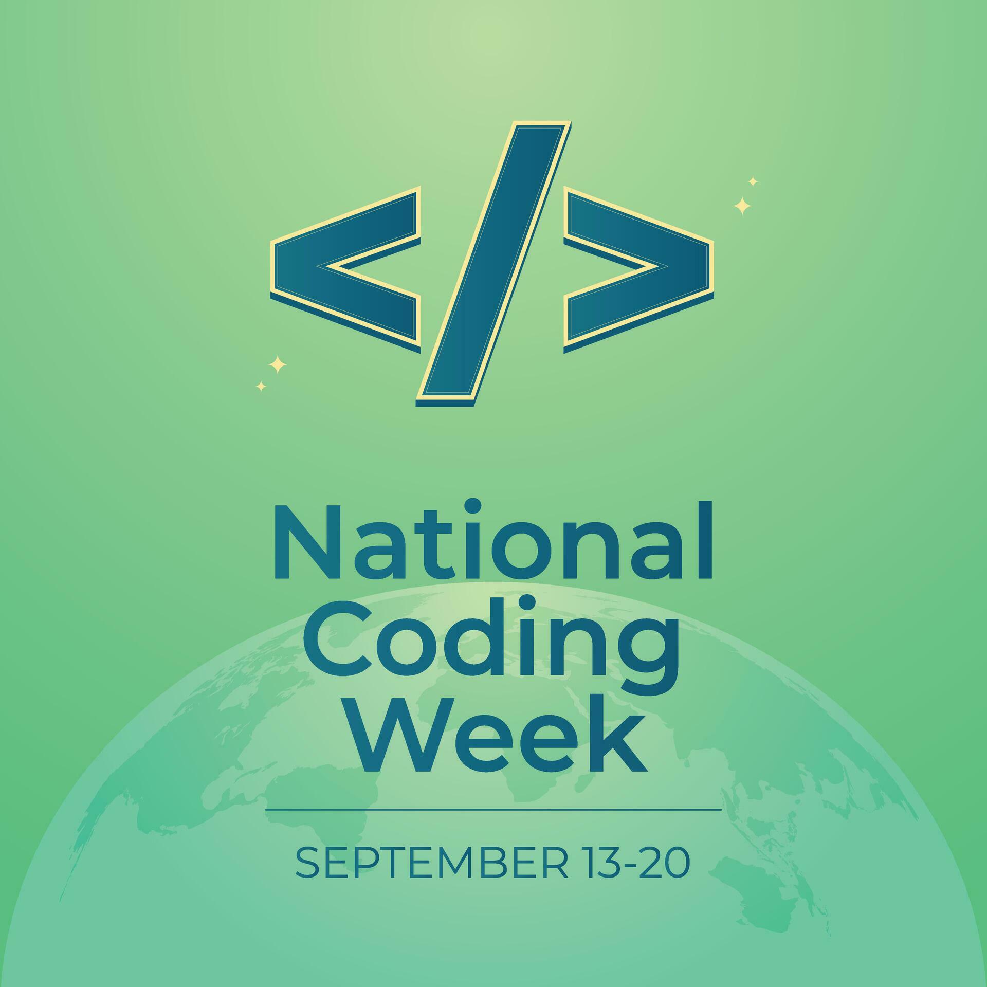 national coding week design template good for celebration. coding ...