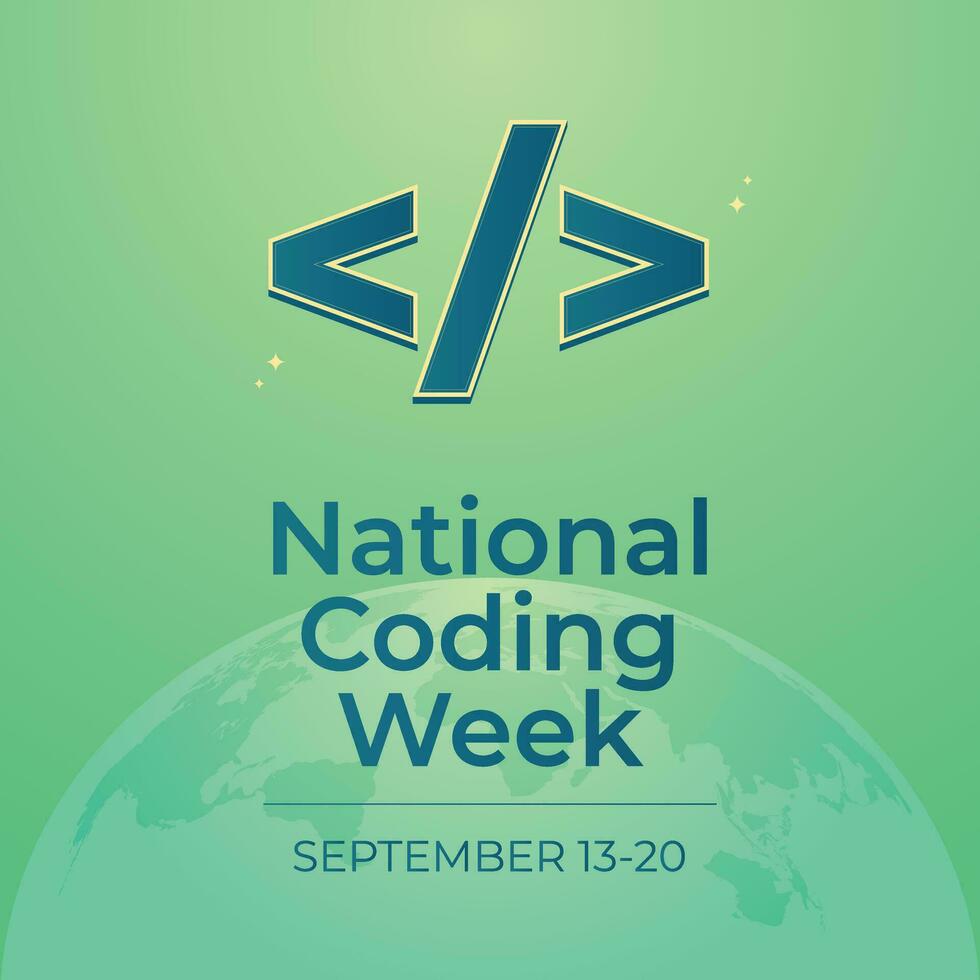 national coding week design template good for celebration. coding symbol vector illustration ...