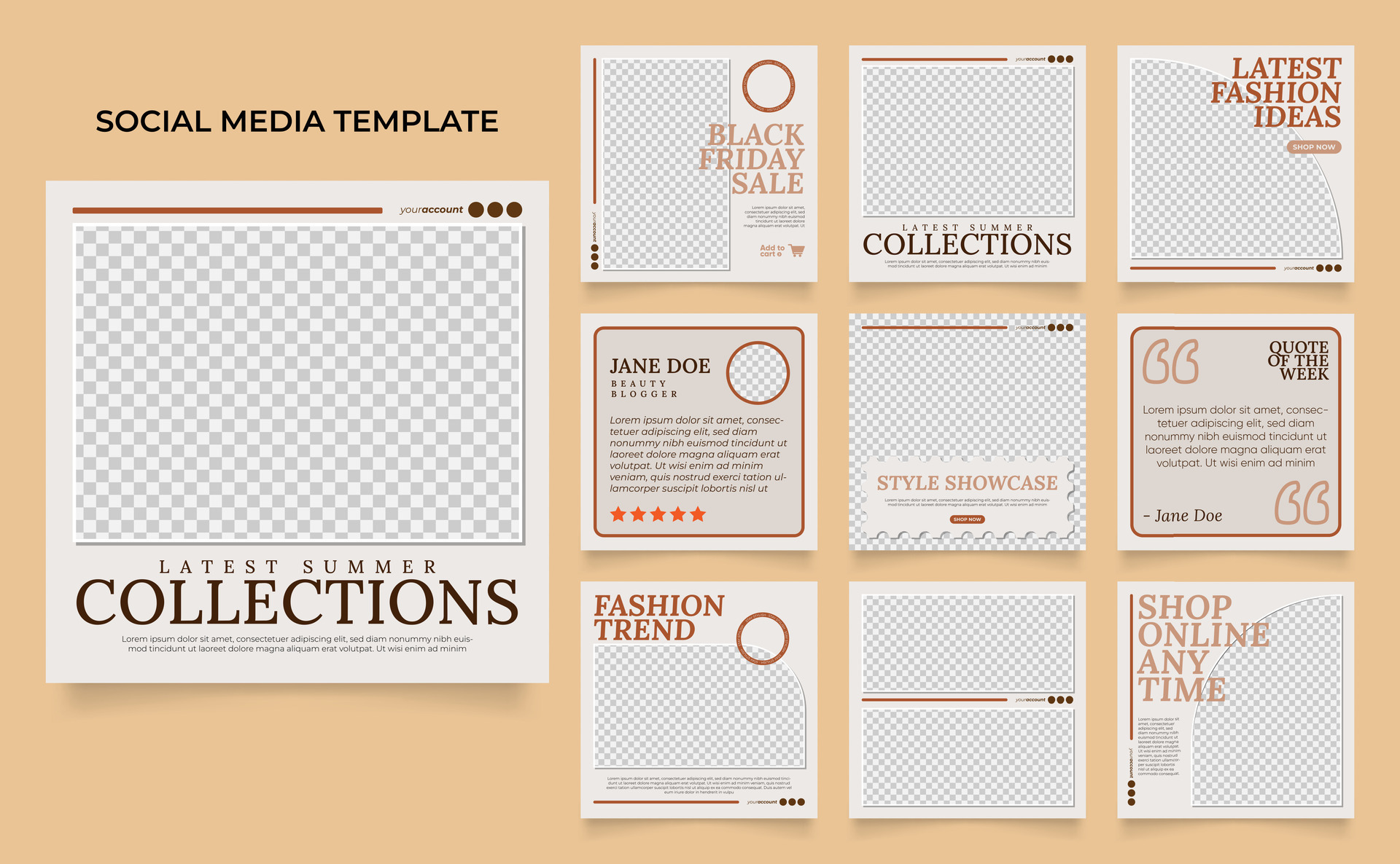 social media template banner blog fashion sale promotion 28001093 Vector Art at Vecteezy