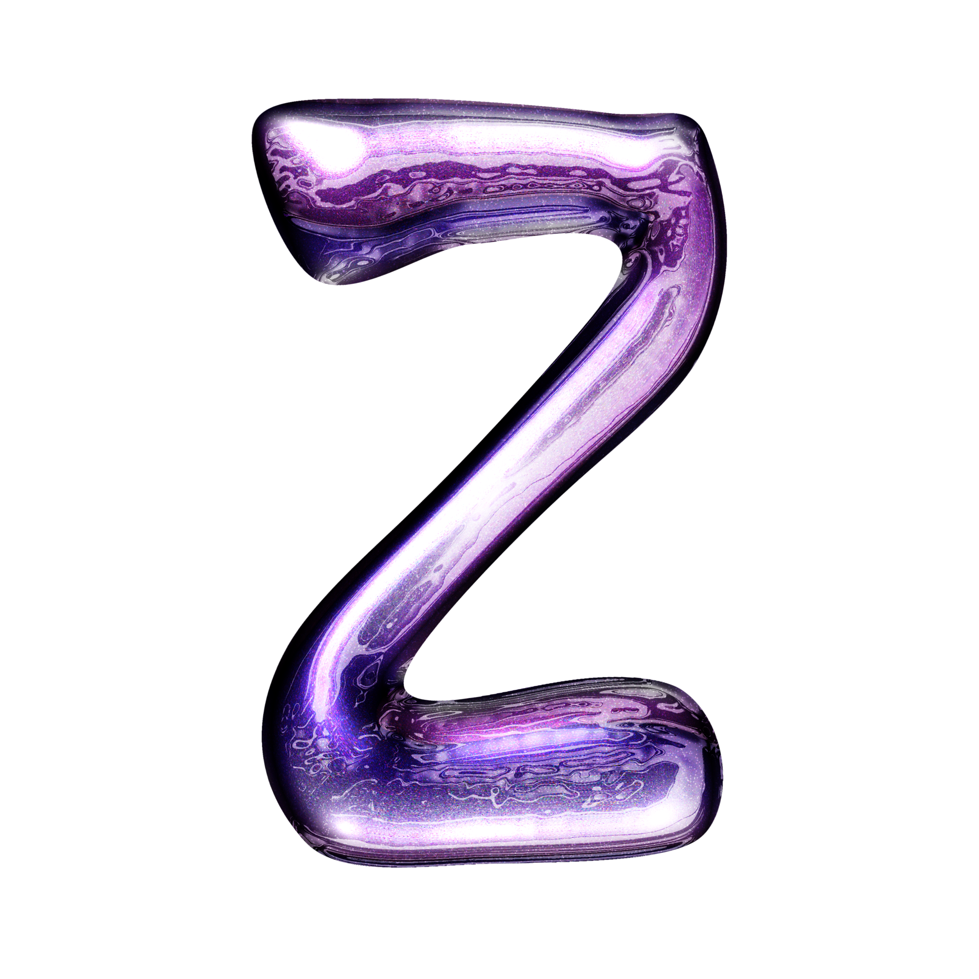z-y2k-alphabet-with-liquid-dark-purple-chrome-effect-28001199-png