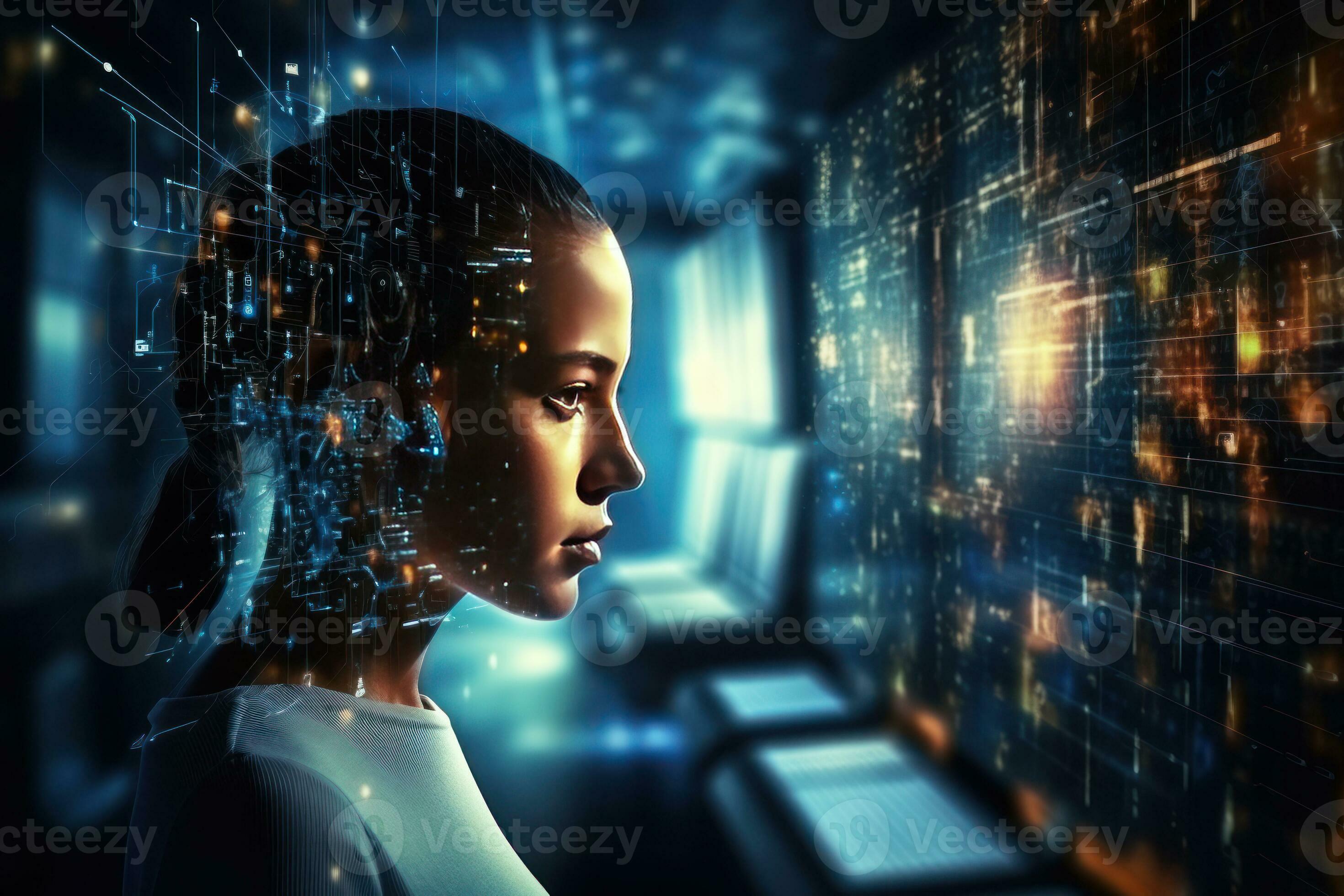 Artificial intelligence, computers to analyze data AI Generated ...