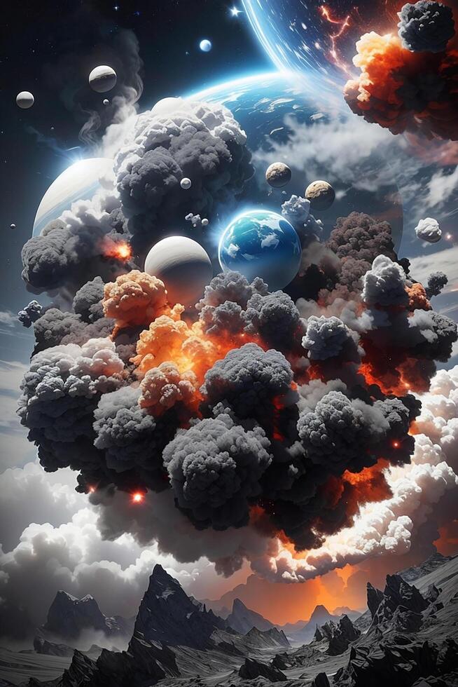 Planets Exploding Wallpaper
