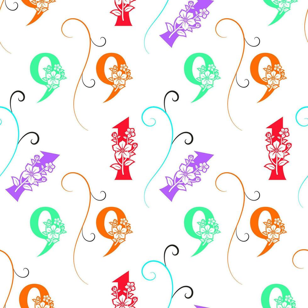 Seamless pattern of numbers. 28006314 Vector Art at Vecteezy