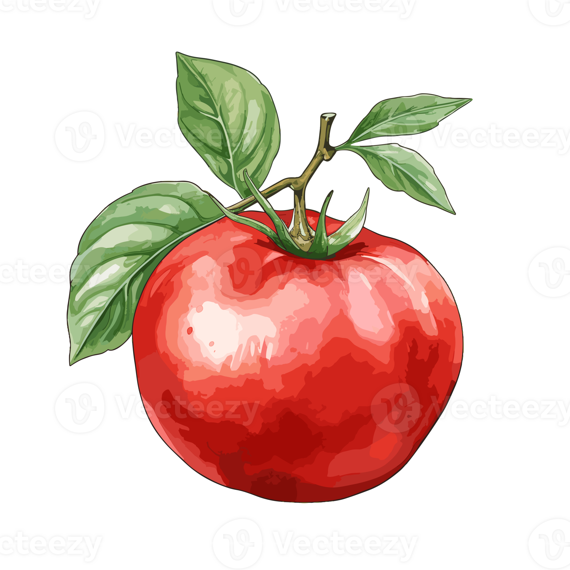 Tomato watercolor illustration, Vegetable isolated on transparent ...