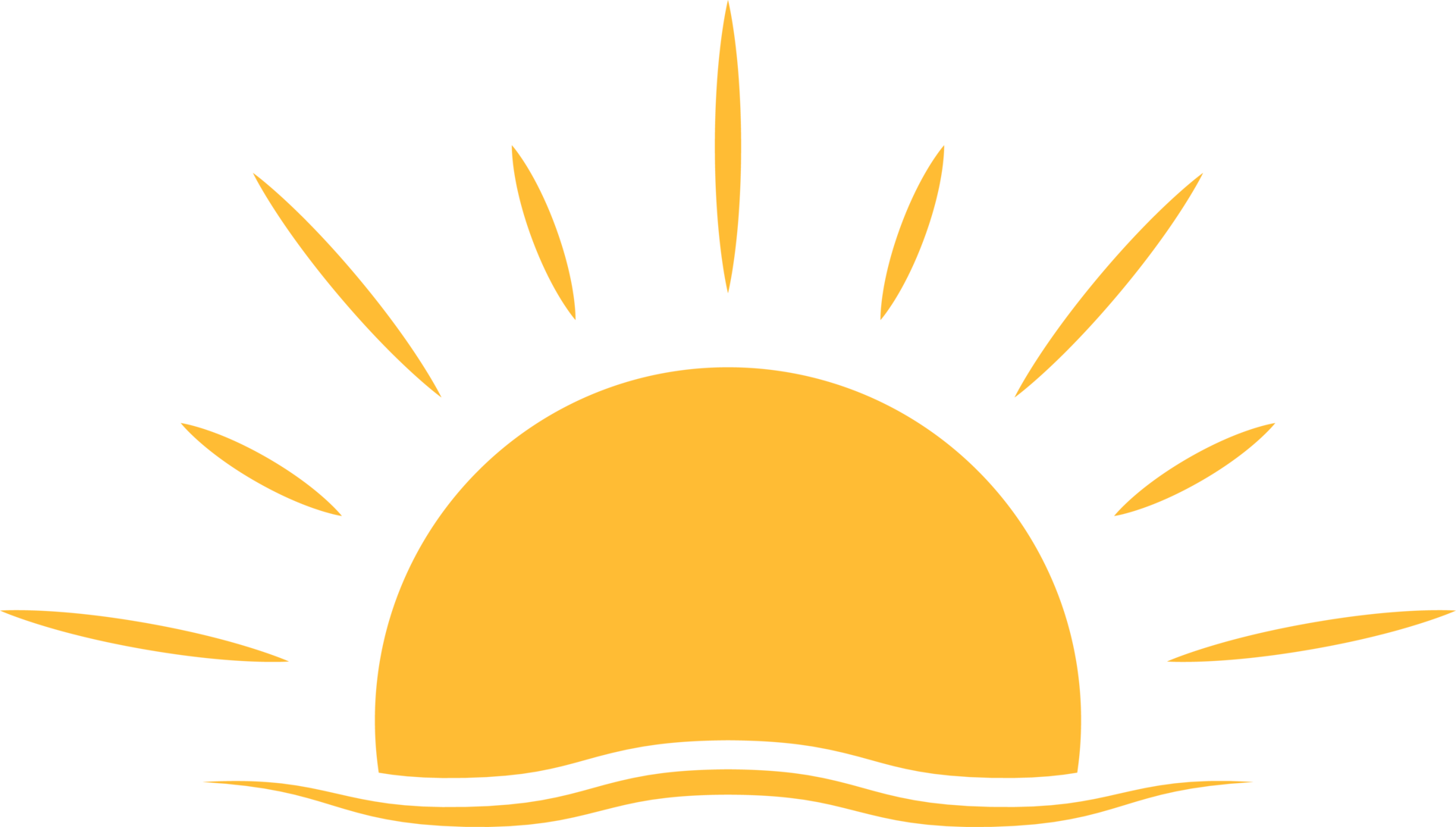 A half sun is setting downwards icon sunset concept for graphic design, logo, website, social ...