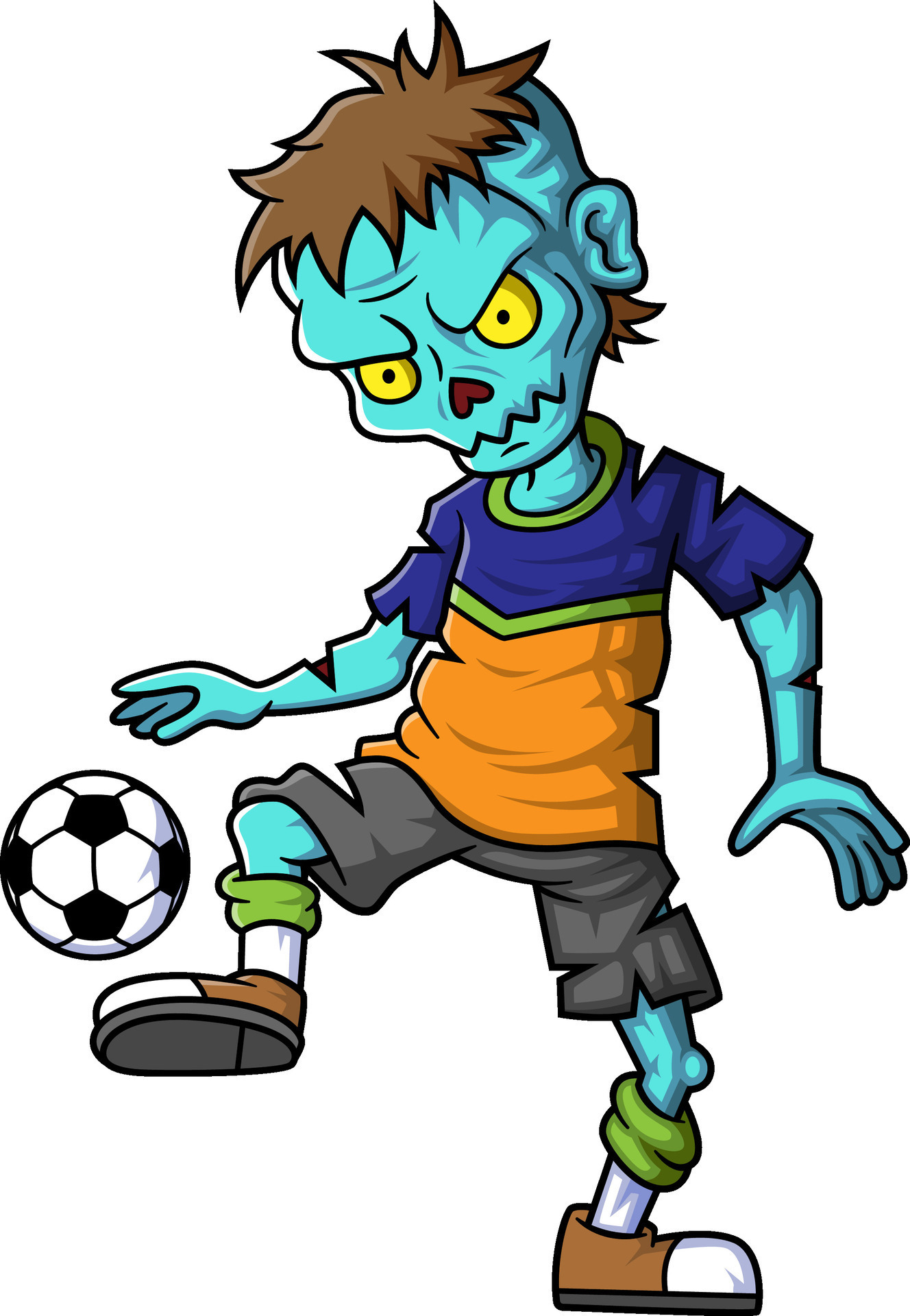 Spooky Zombie Soccer Player Cartoon Character On White Background 28023441 Vector Art At Vecteezy