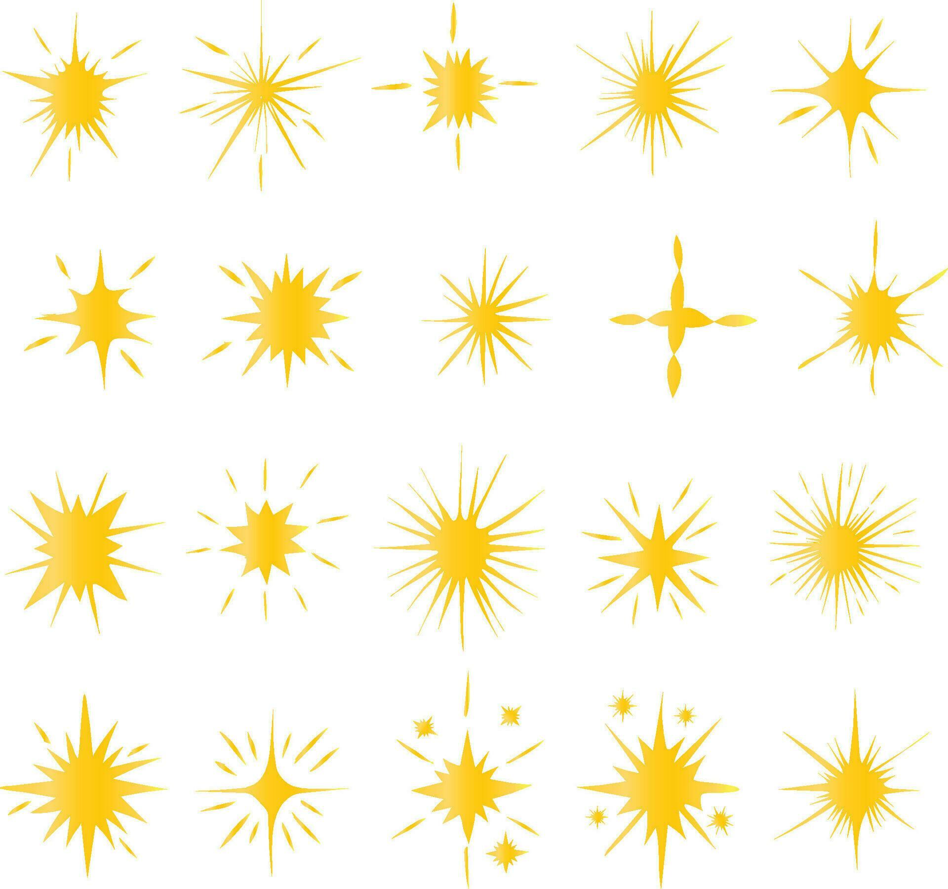 gold sparkling star collection 28026534 Vector Art at Vecteezy