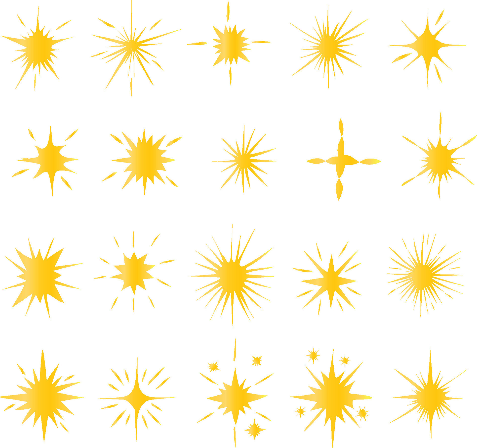 gold sparkling star collection 28026534 Vector Art at Vecteezy