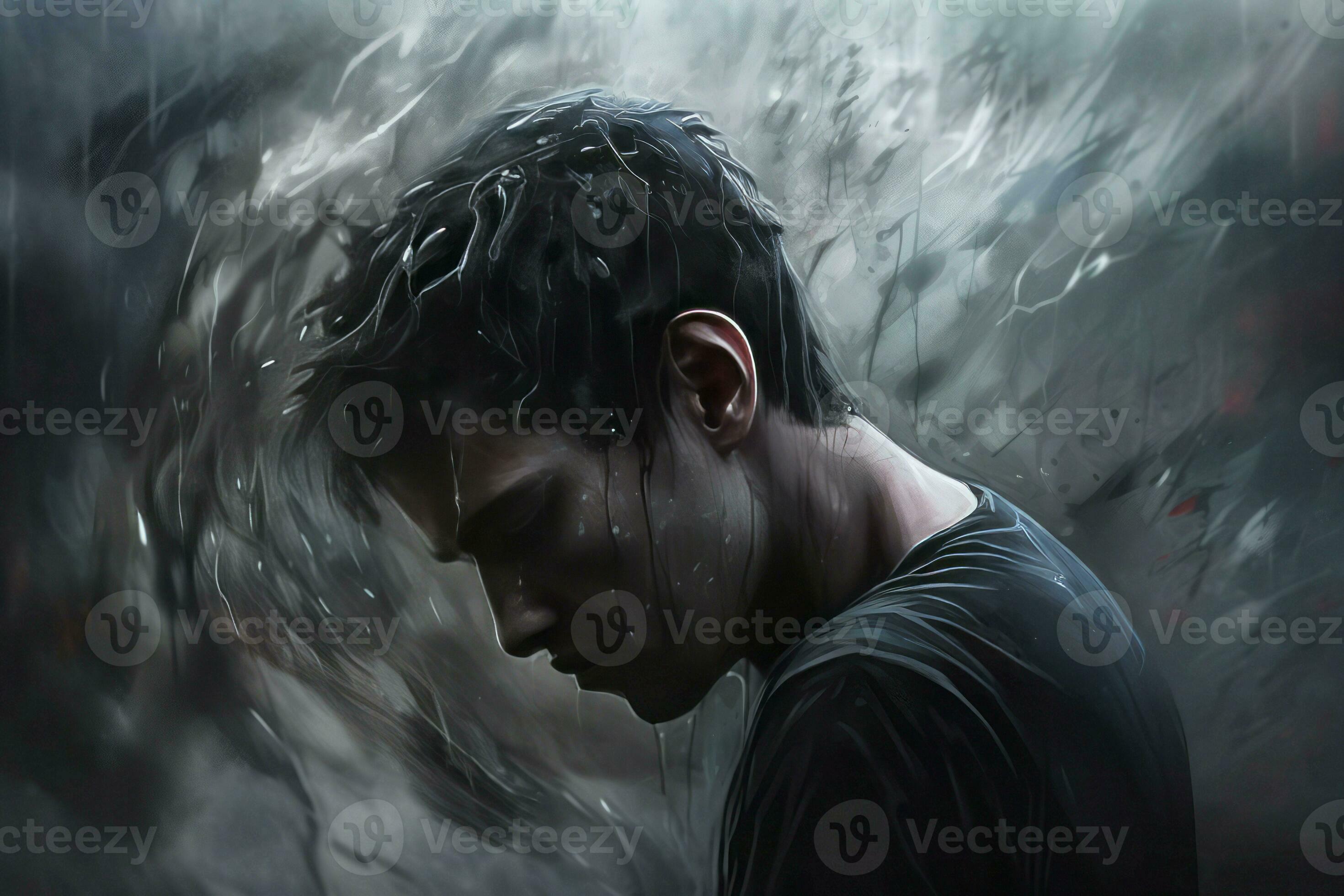 Depression anxiety man concept. Generate Ai 28040856 Stock Photo at ... Depression anxiety man concept. Generate Ai 28040856 Stock Photo at ...