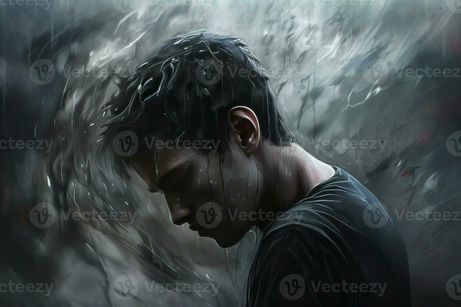 Depression anxiety man concept. Generate Ai 28040856 Stock Photo at ... Depression anxiety man concept. Generate Ai 28040856 Stock Photo at ...