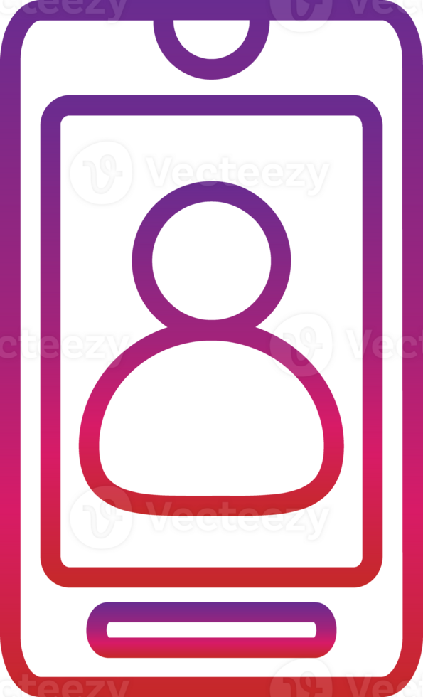 Outline Gradient Mobile Phone Icon 28042909 Png