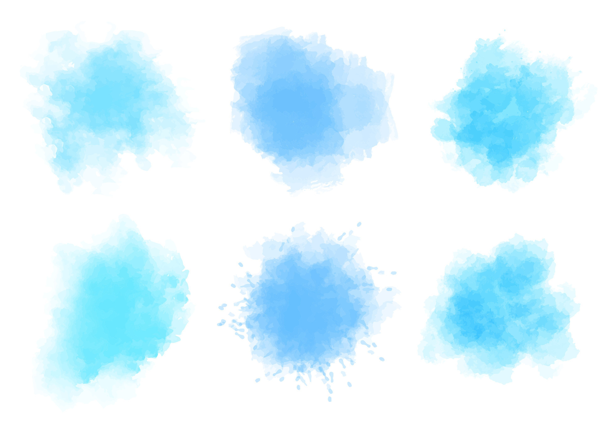 Collection Of Blue Watercolour Splat Designs 28050093 Vector Art At