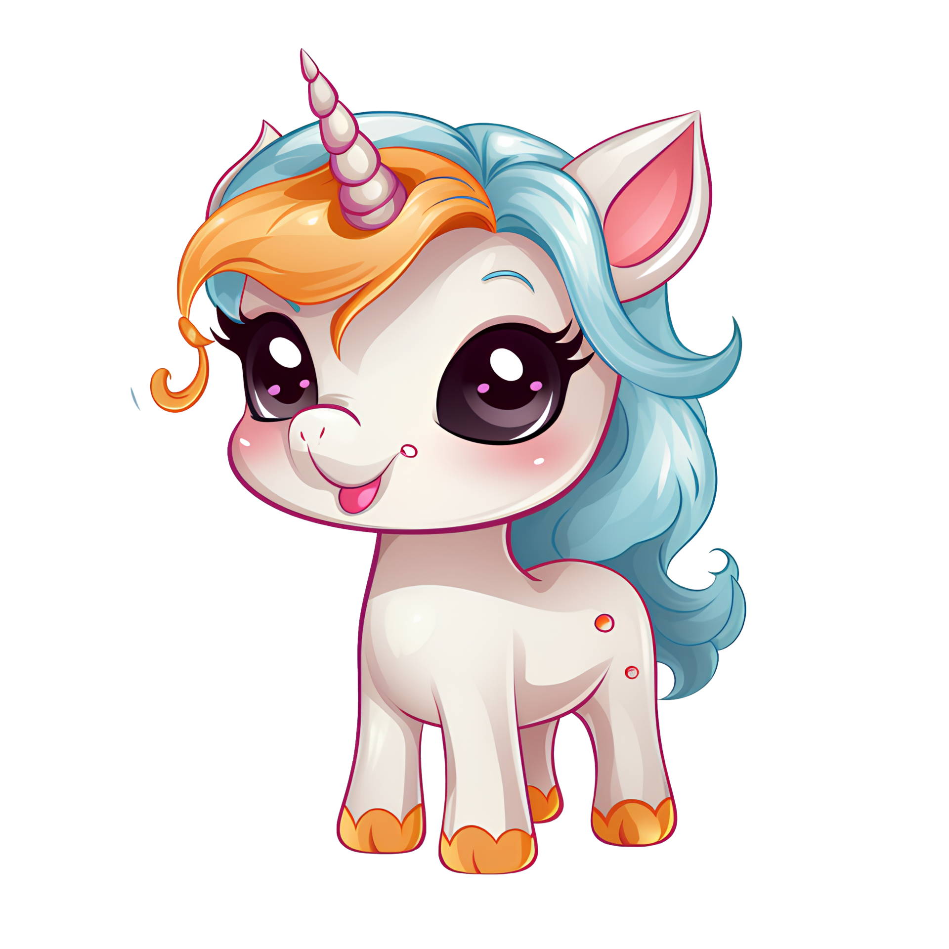 Ai generated cute unicorn 28052076 PNG