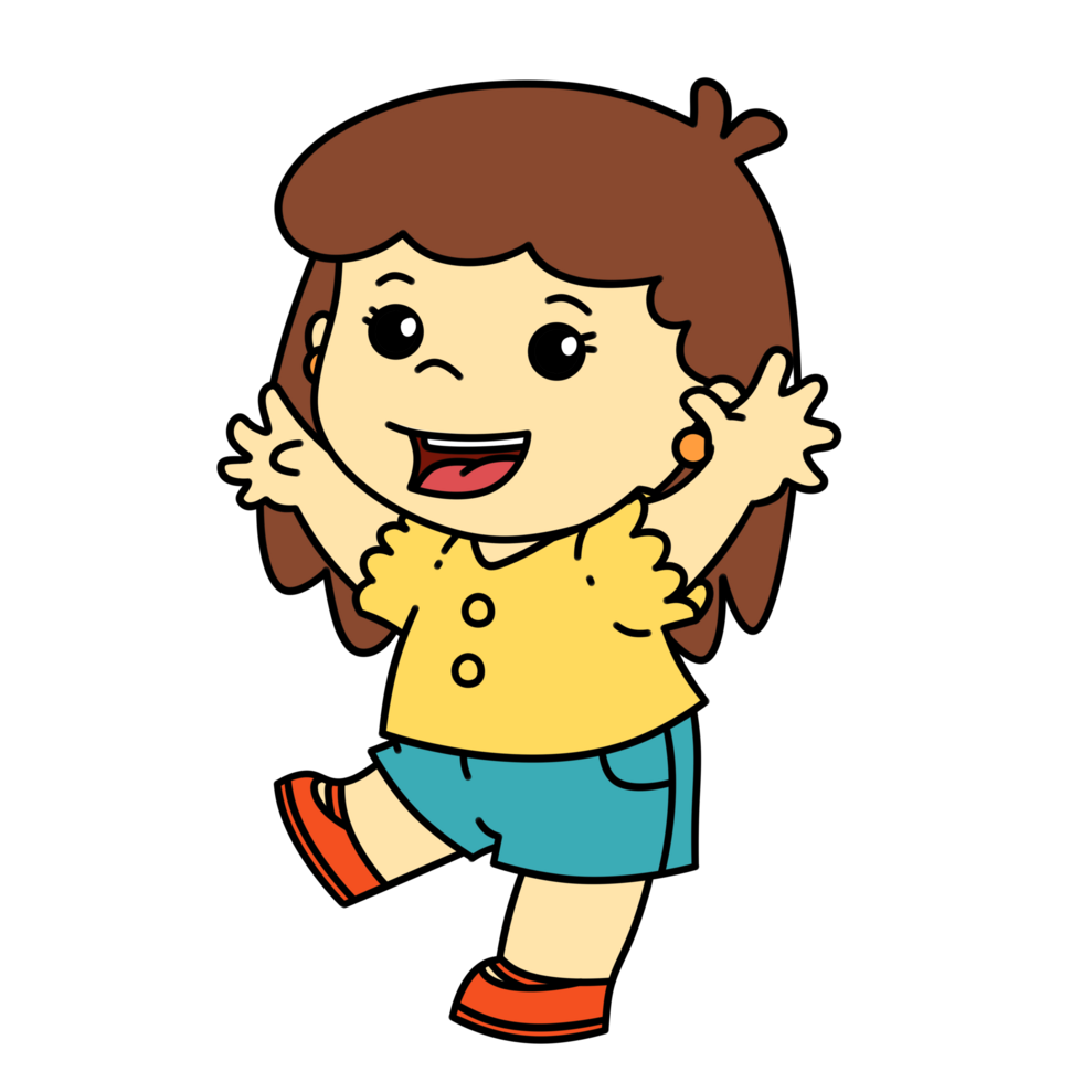 Happy Cartoon Child Girl 28053593 PNG