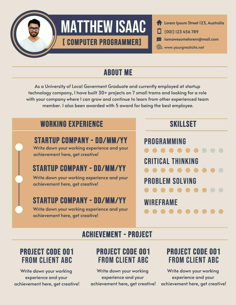 Flat Geometric Modern Business Blue Beige Combination for Computer ...