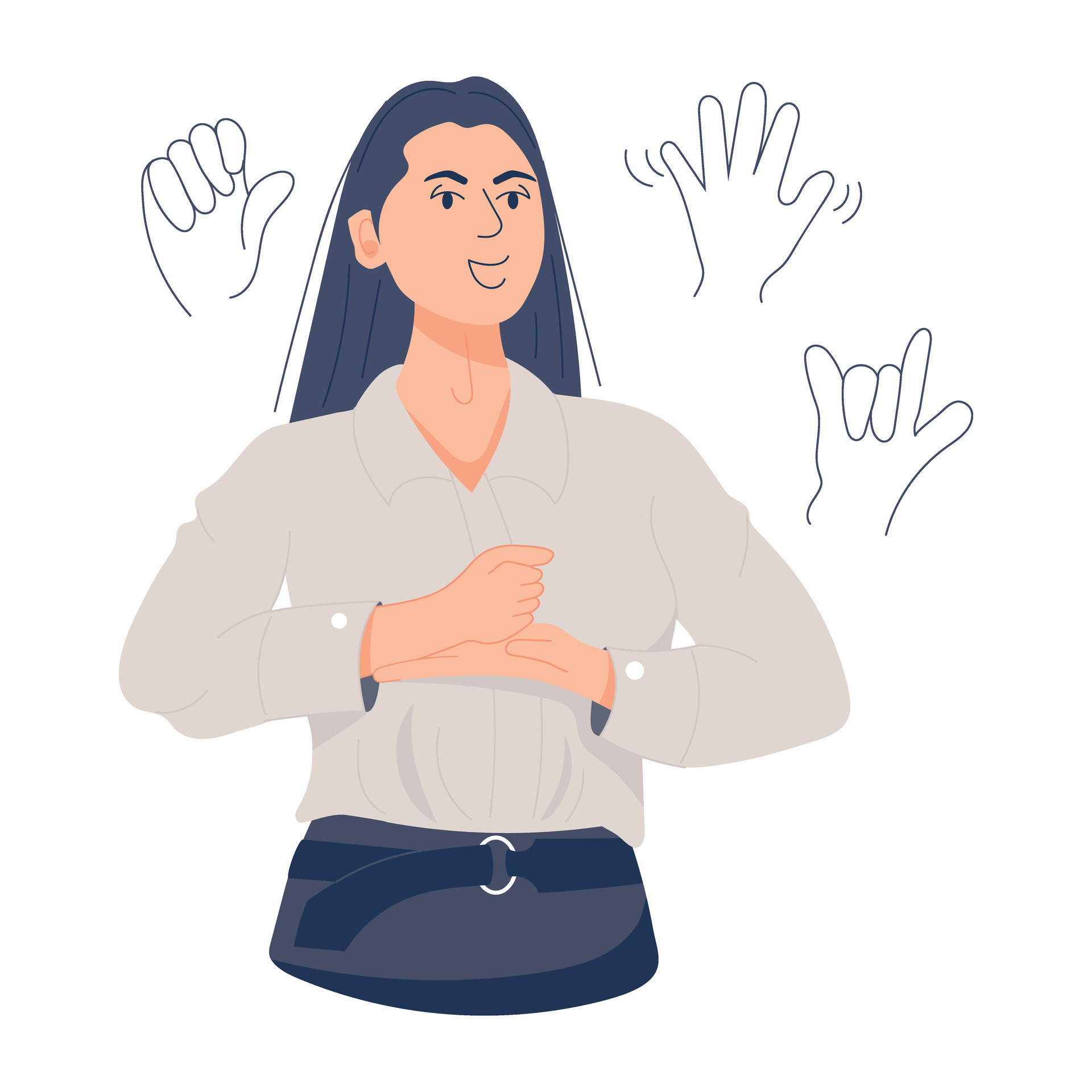 Trendy Sign Language 28071442 Vector Art at Vecteezy