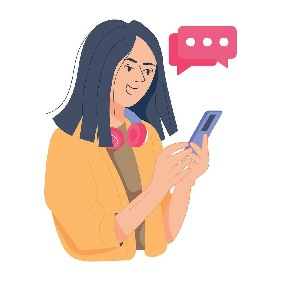 Trendy Mobile Texting 28071446 Vector Art at Vecteezy