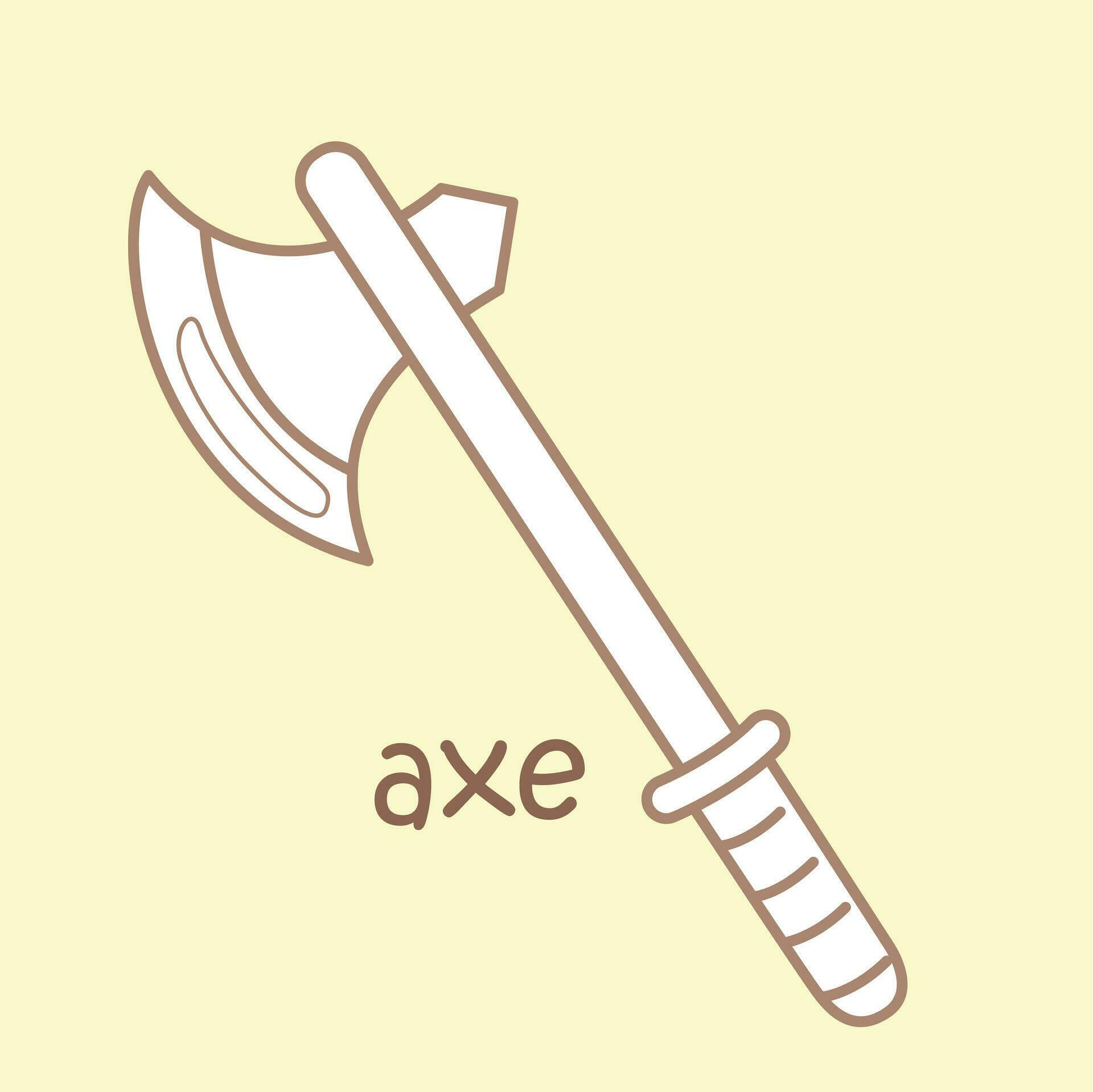 Alphabet A For Axe Vocabulary School Lesson Cartoon Digital Stamp Outline 28072119 Vector Art at ...