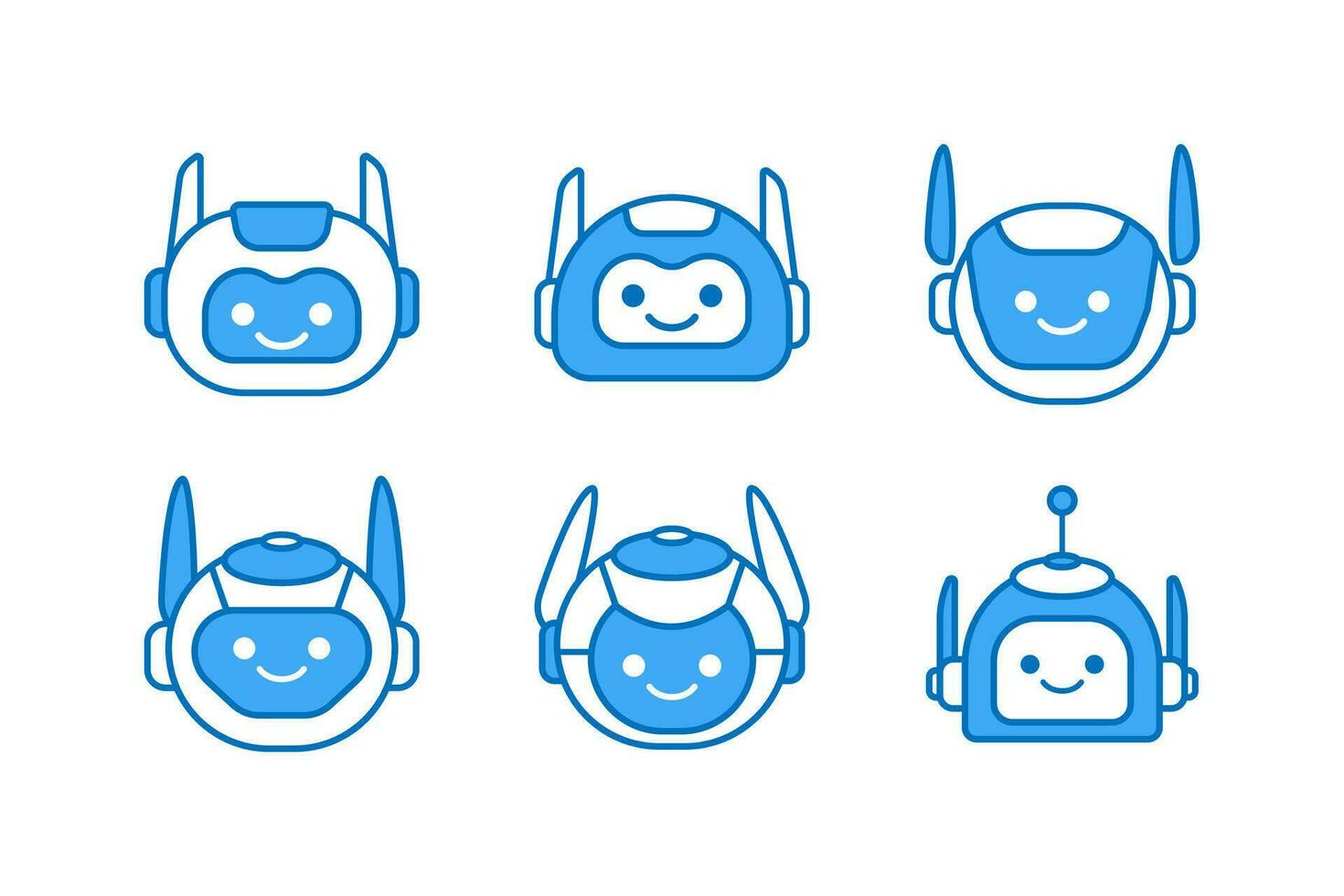 Robot Head Avatar Vector Design. Cartoon Mascot Robot Head Icon Design ...