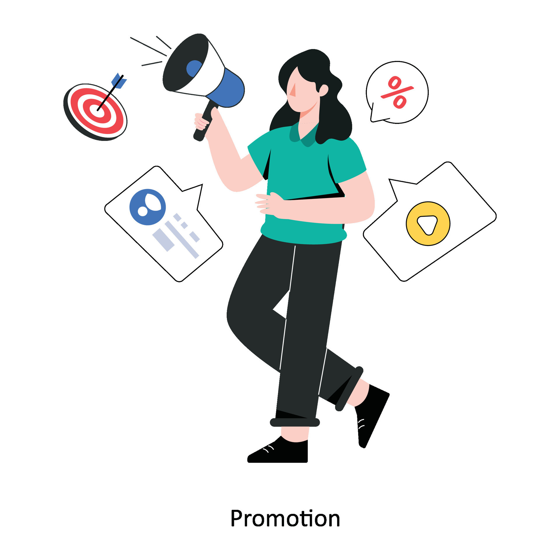 Promotion flat style design vector illustration. stock illustration ...