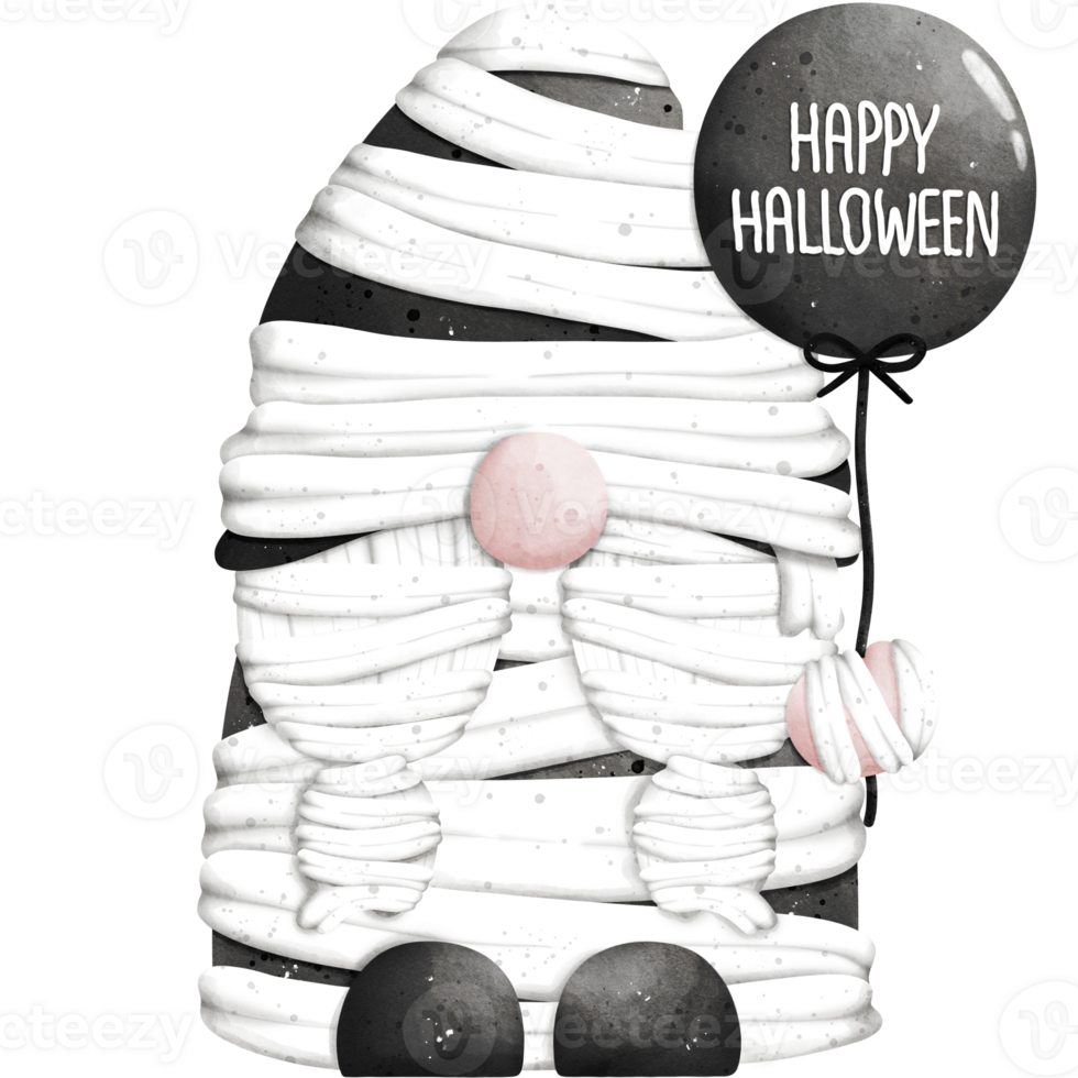 Watercolor Halloween Gnome Illustration 28084320 PNG