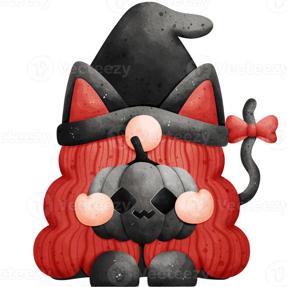 Watercolor Halloween Gnome Illustration 28084321 PNG