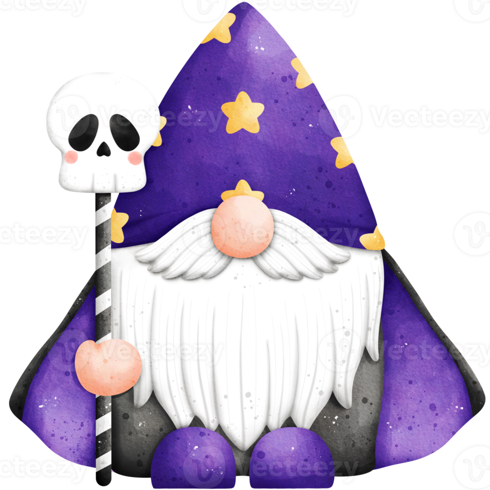 Watercolor Halloween Gnome Illustration 28084330 PNG