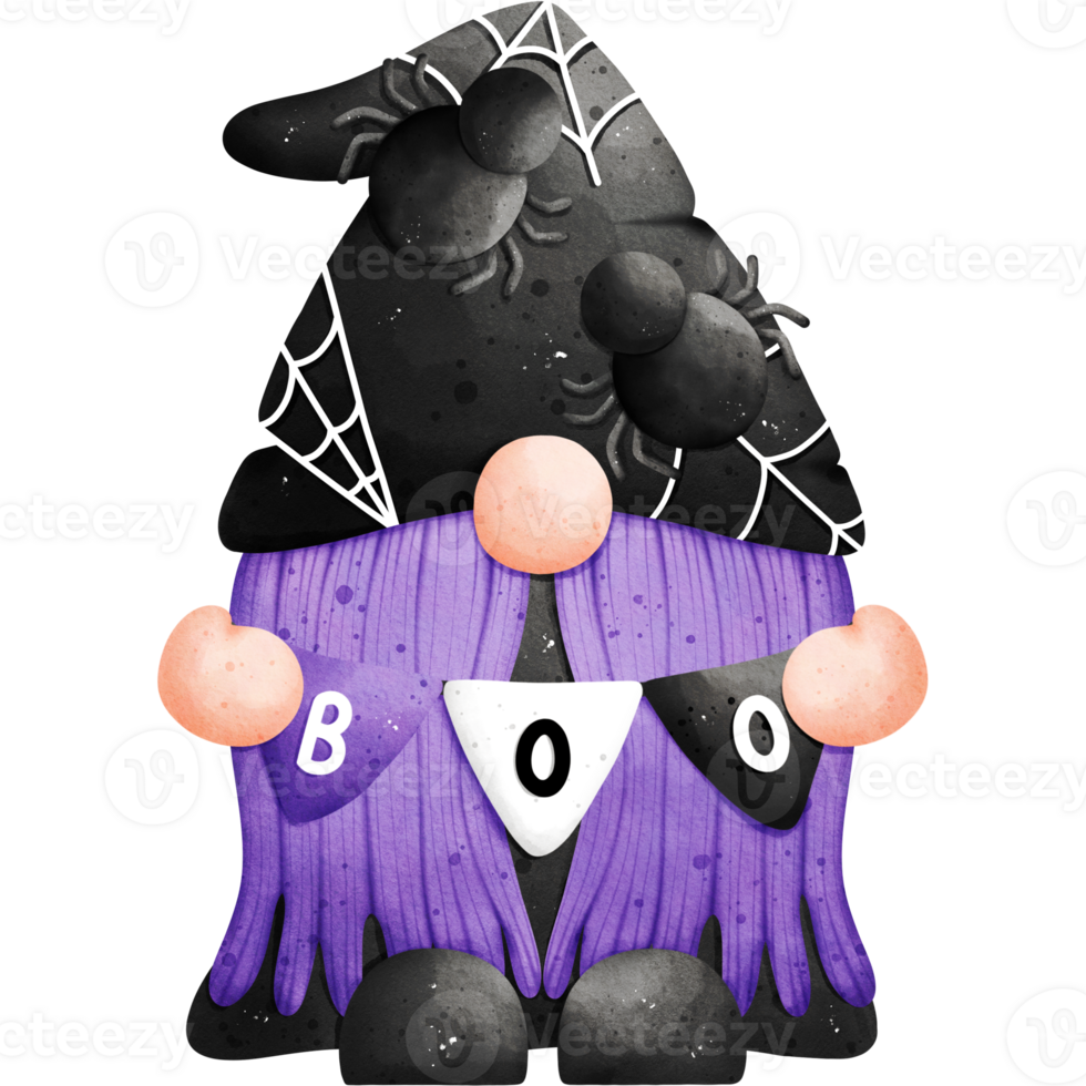 Watercolor Halloween Gnome Illustration 28084335 PNG