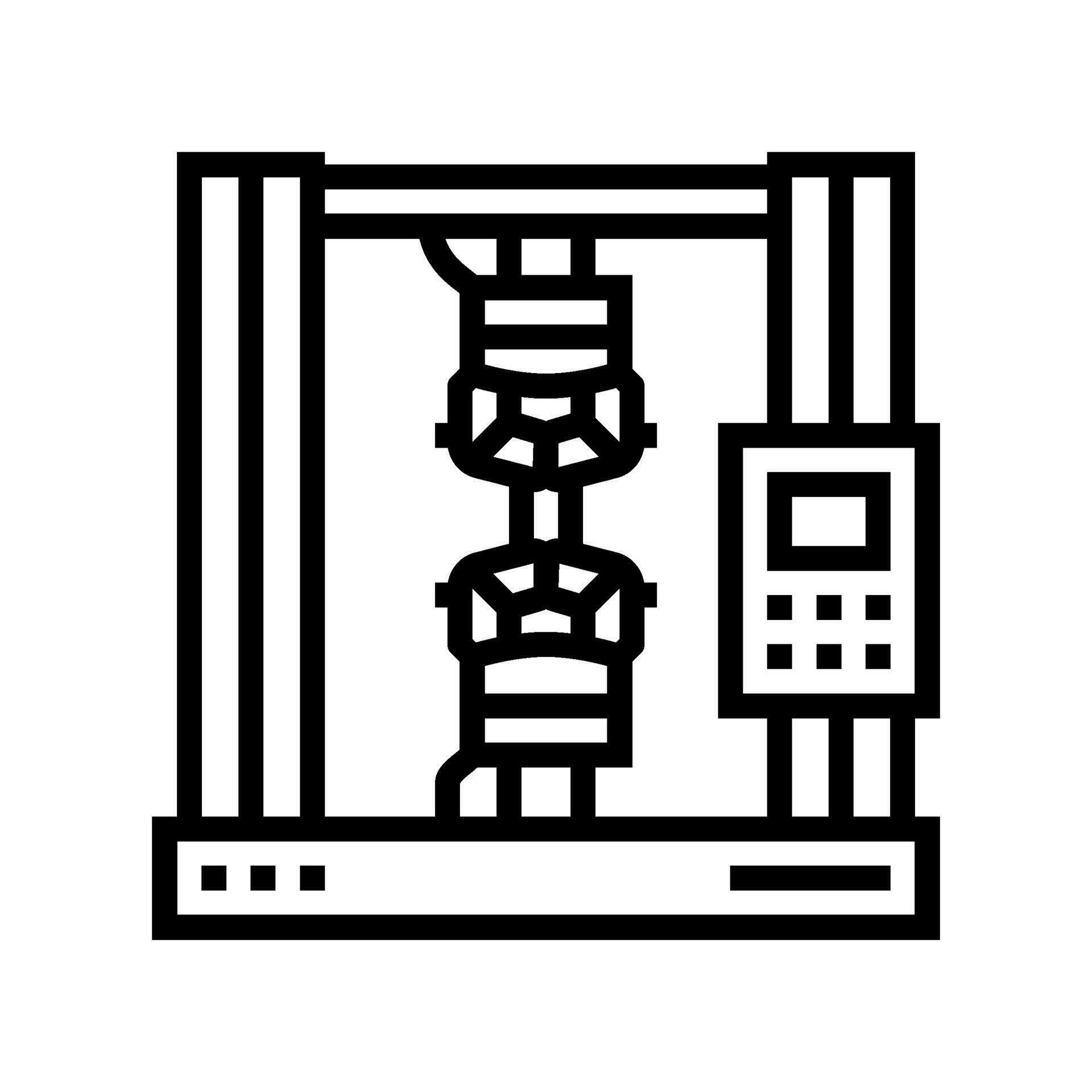 tensile testing materials engineering line icon vector illustration ...