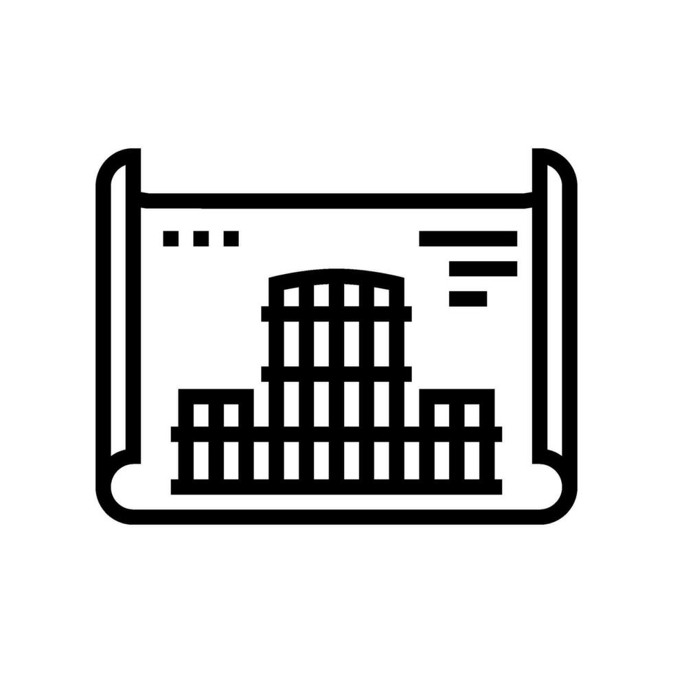 blueprint creation architectural drafter line icon vector illustration ...