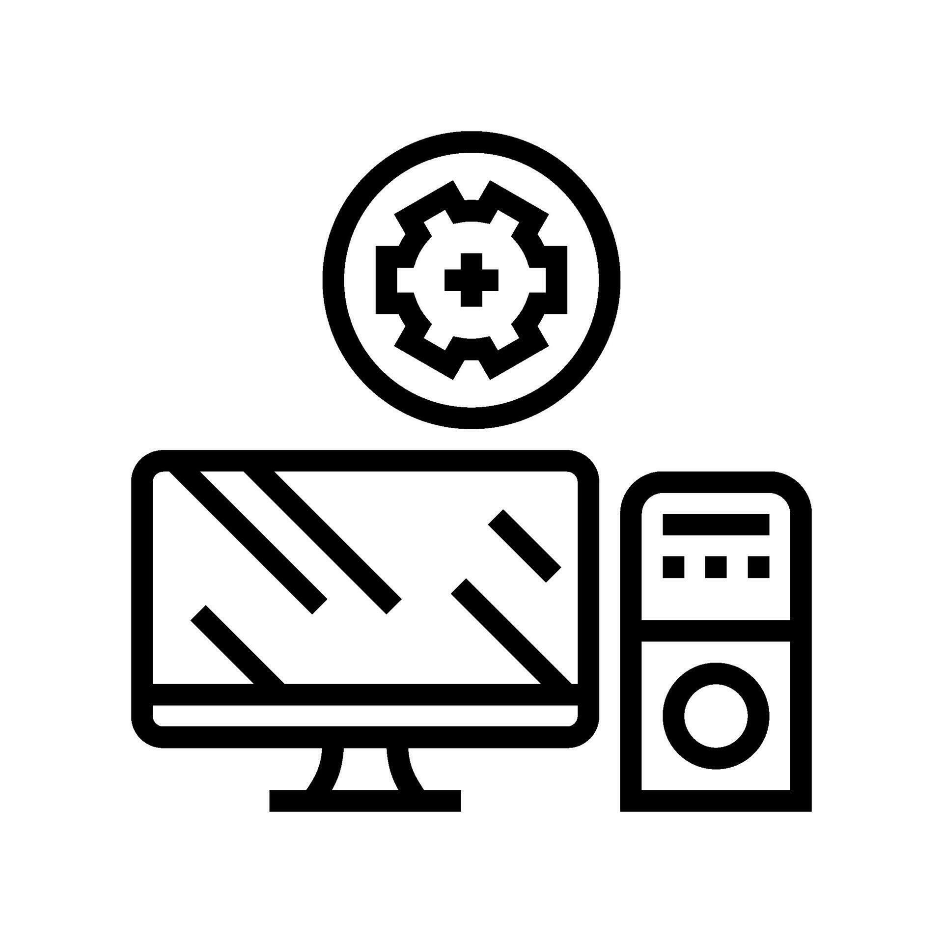 Computer Maintenance Repair Line Icon Vector Illustration 28086258