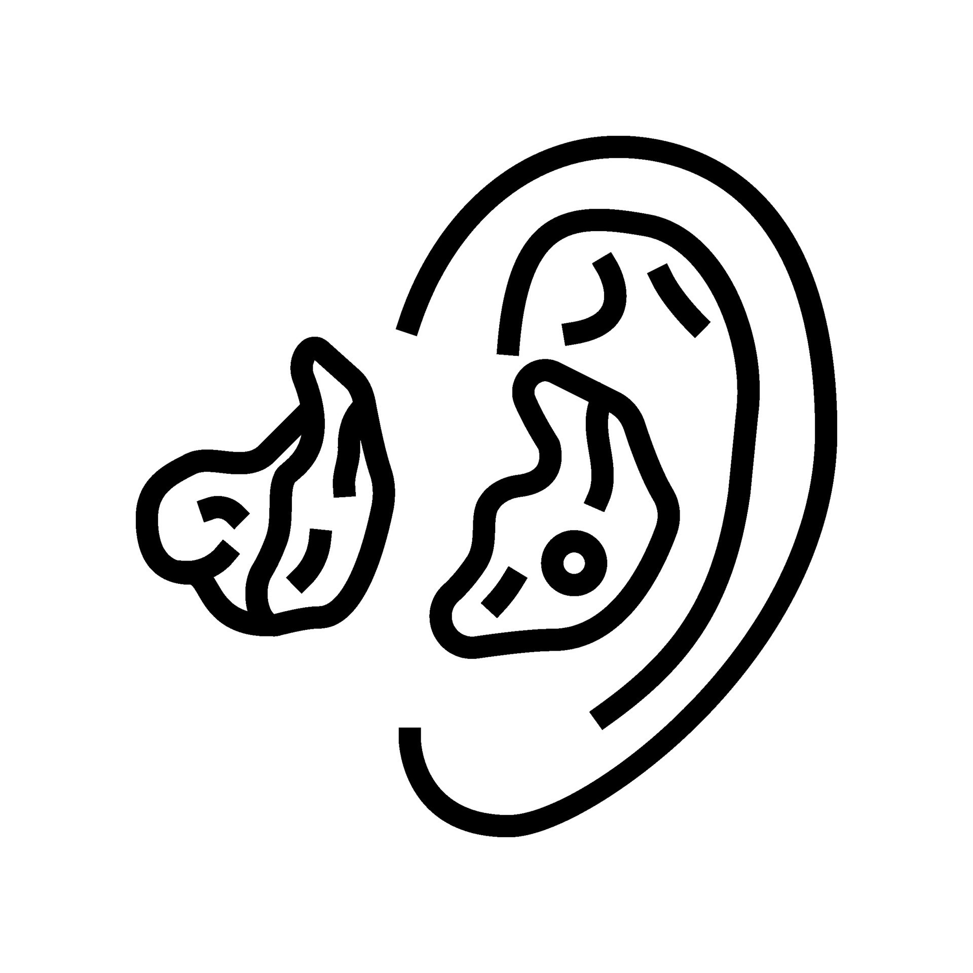 Ear Mold Audiologist Doctor Line Icon Vector Illustration 28086681