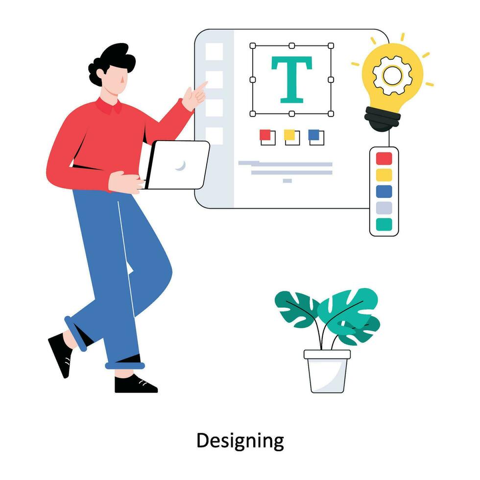 Designing Flat Style Design Vector Illustration Stock Illustration