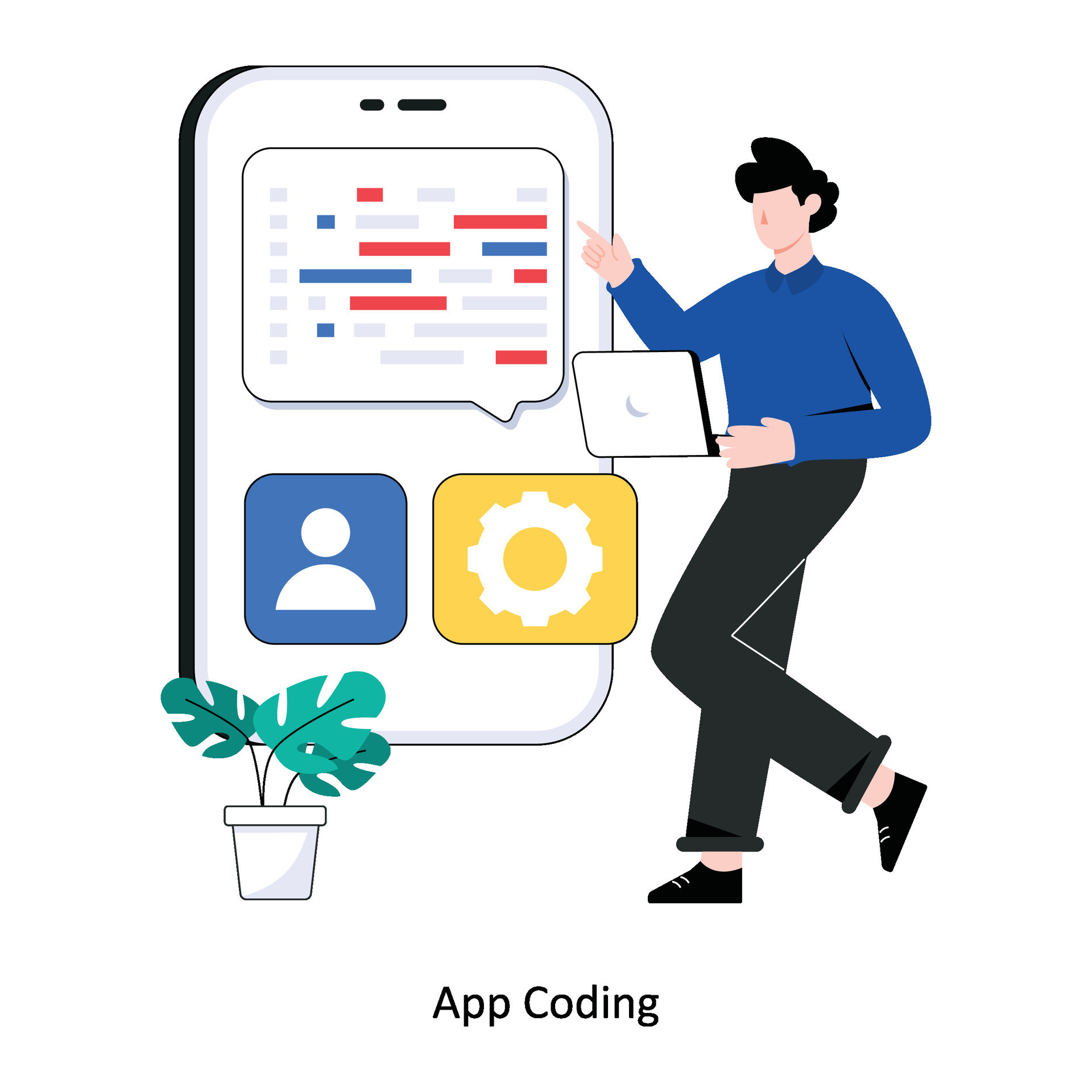 App Coding Flat Style Design Vector illustration. Stock illustration ...