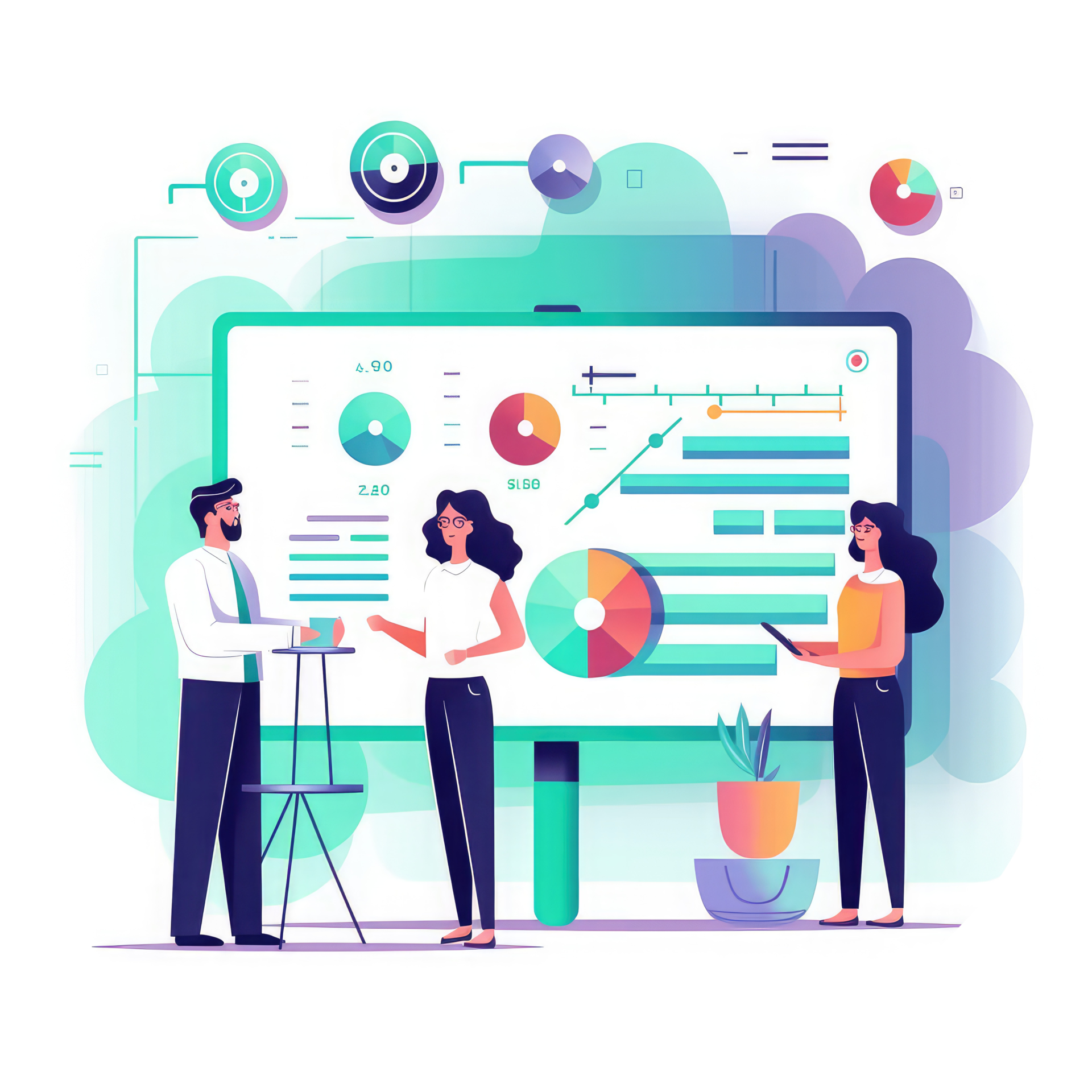 Business Team Preparing Data Analytics Presentation Ai Generated