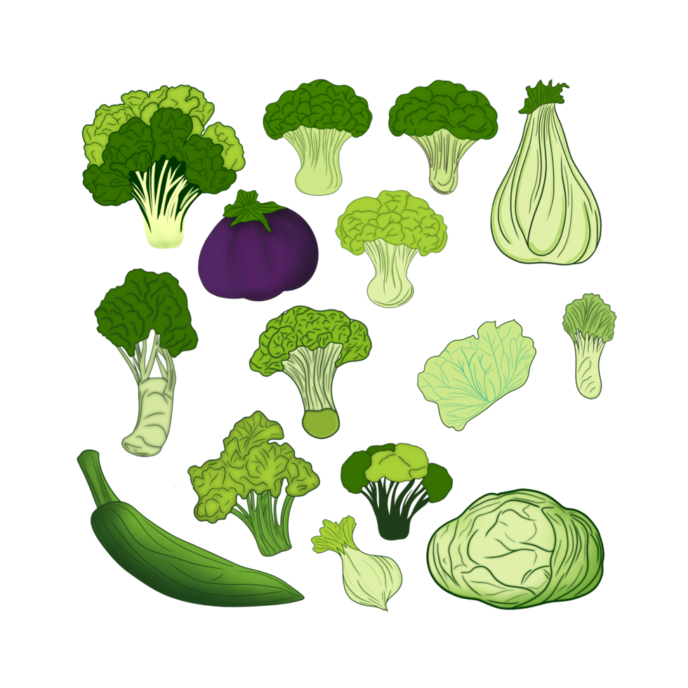 conjunto de verde verduras, conjunto de acuarela mezclado vegetales ... conjunto de verde verduras, conjunto de acuarela mezclado vegetales ...