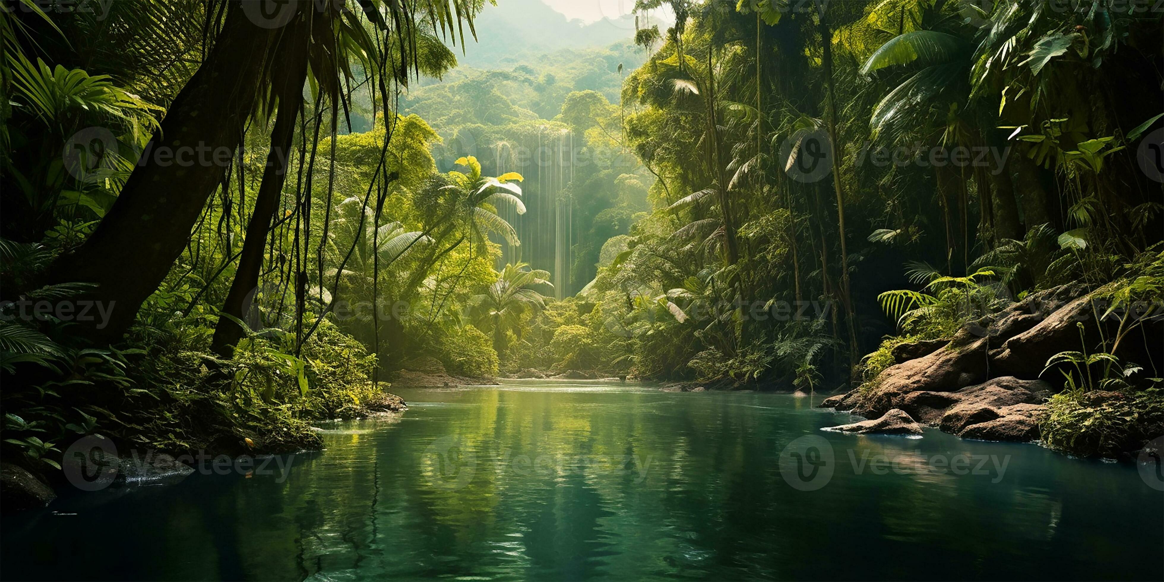 Panorama of dense jungle. AI Generated 28088619 Stock Photo at Vecteezy