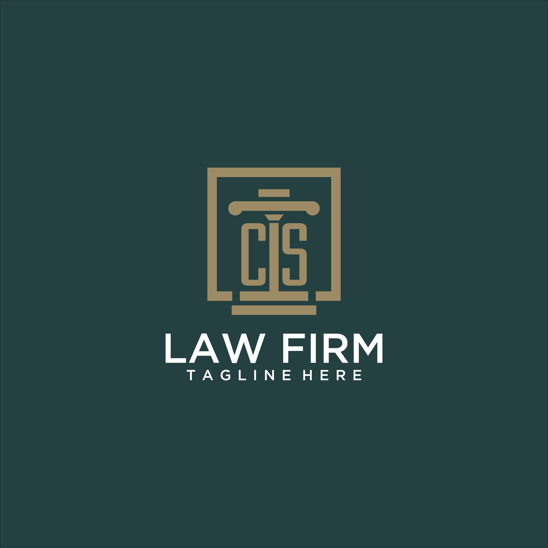 CS initial monogram logo for lawfirm with pillar design in creative square 28089035 Vector Art ...